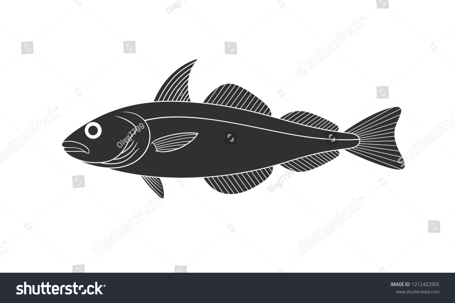 Haddock Logo Isolated Haddock On White Stock Vector (Royalty Free ...
