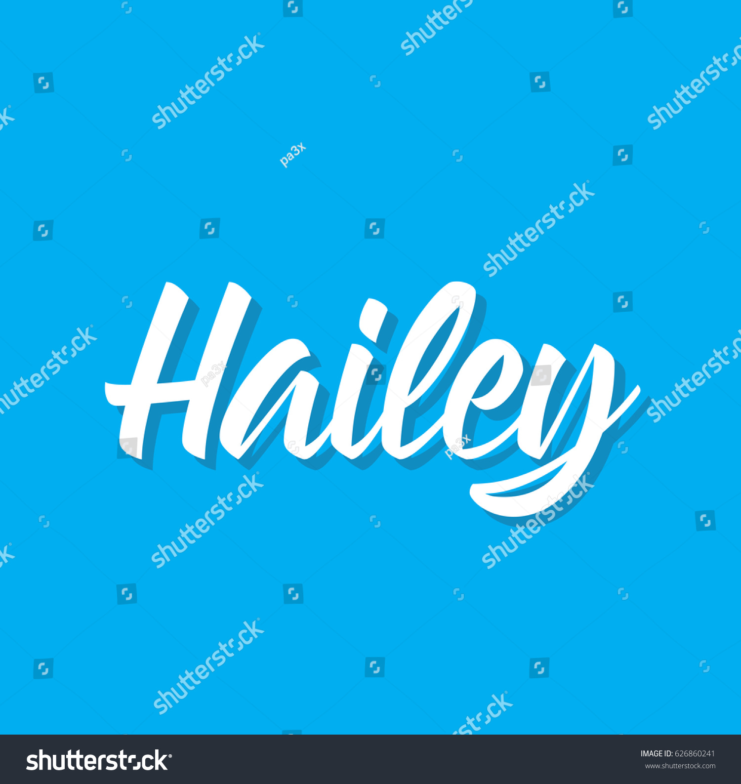 Hailey Text Design Vector Calligraphy Typography: vector de stock ...