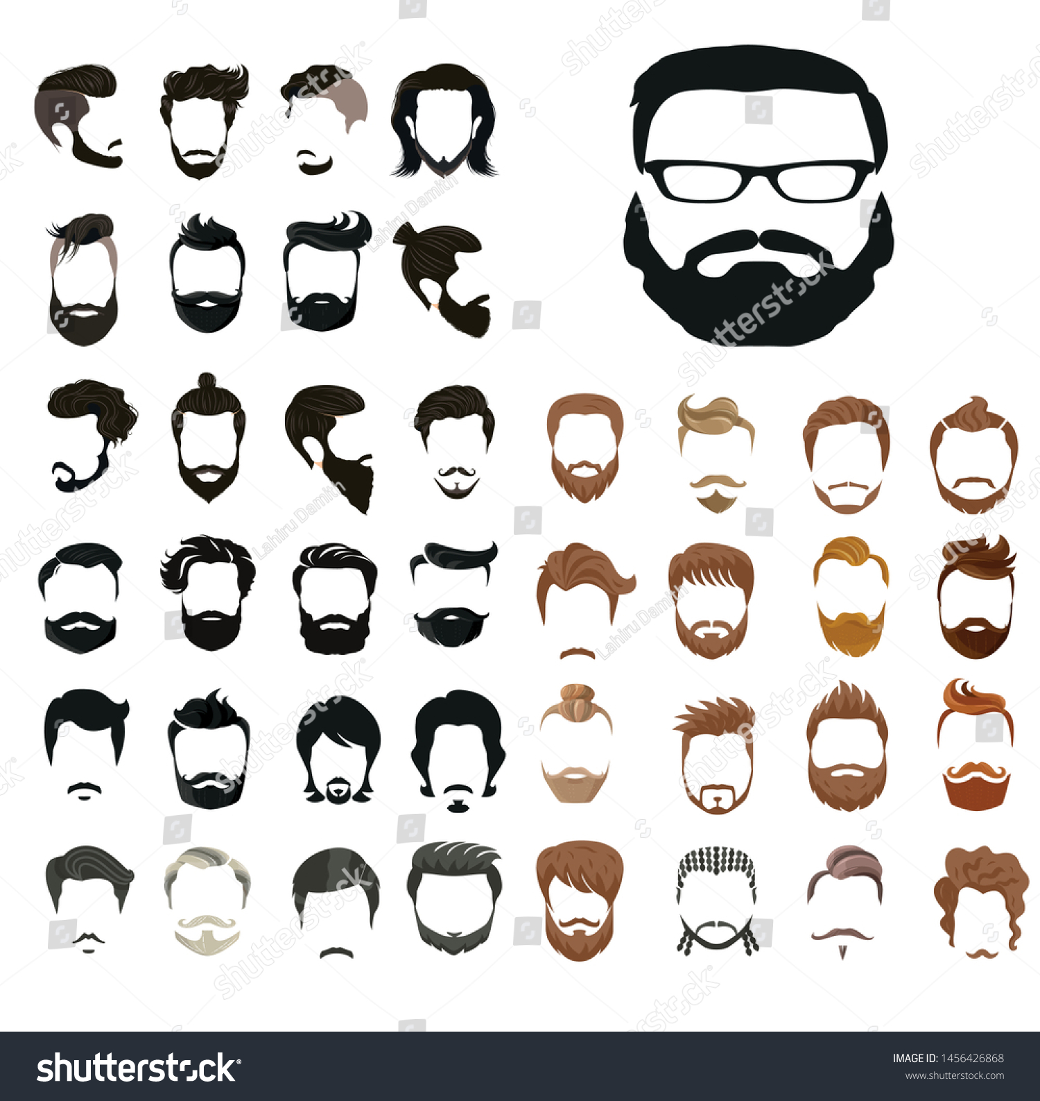 Hair Beard Style Illustrator Vector File Stock Vector (Royalty Free ...