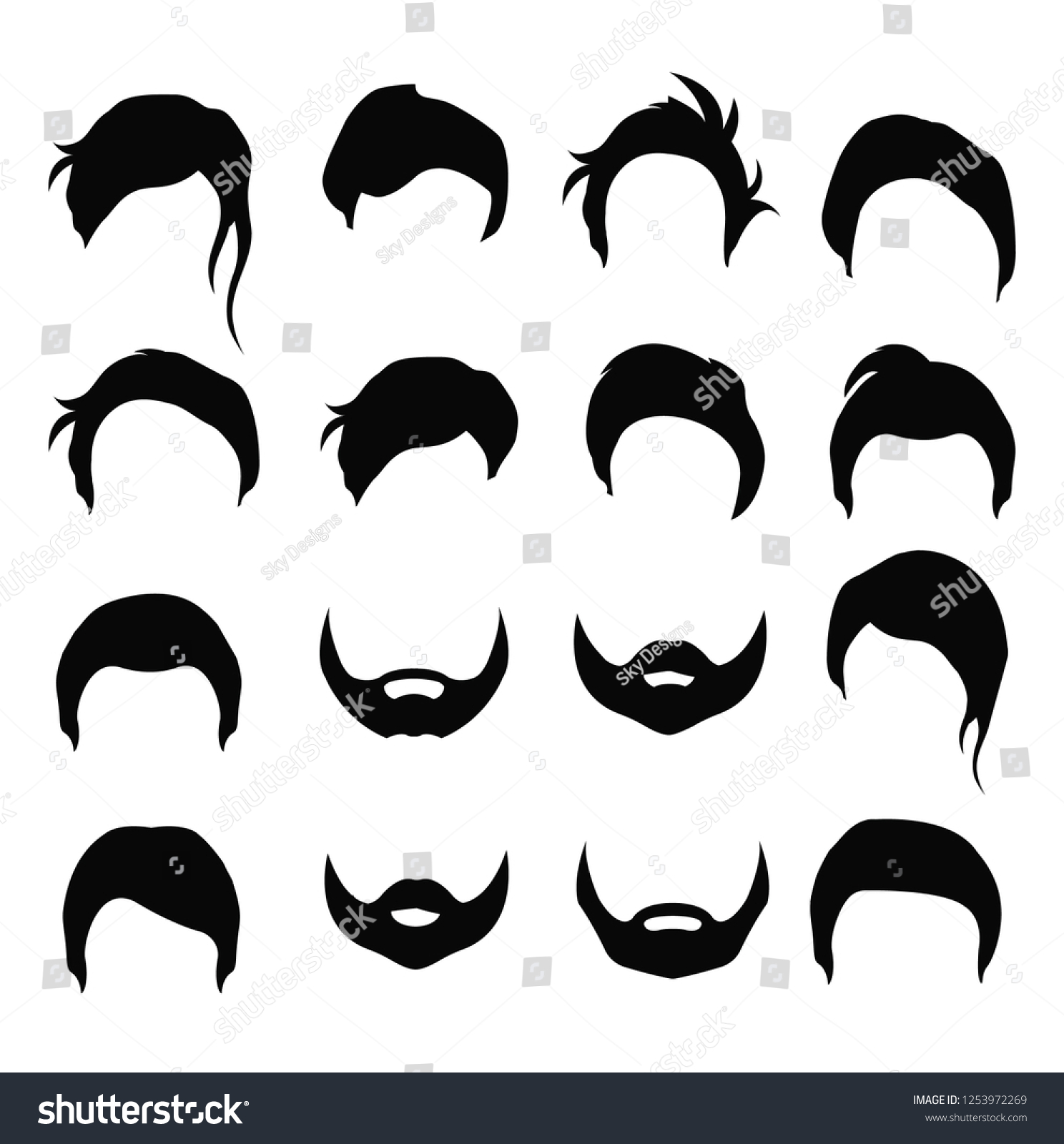 Hair Icons Vector Stock Vector (Royalty Free) 1253972269 | Shutterstock