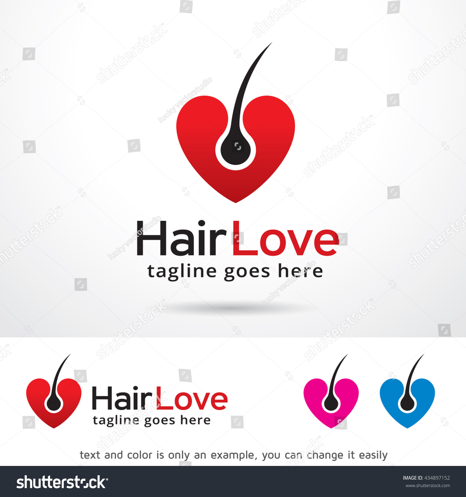 Hair Love Logo Template Design Vector Stock Vector (Royalty Free) 434897152