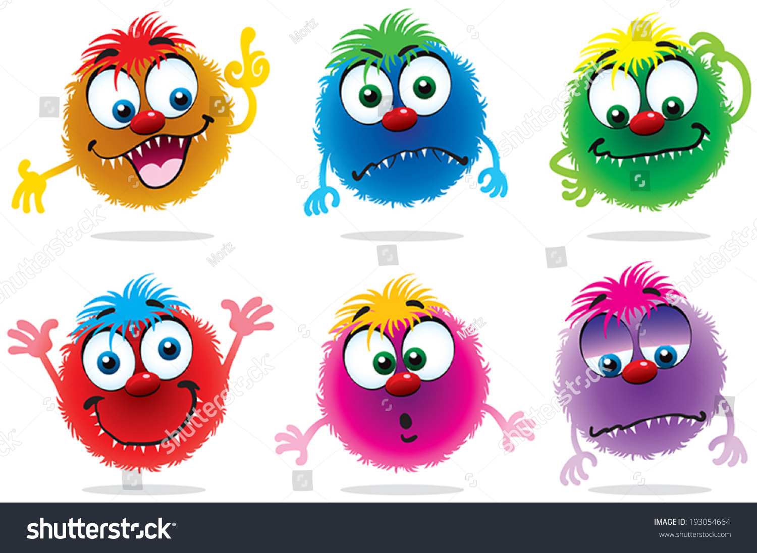 Hairy Characters Stock Vector (Royalty Free) 193054664
