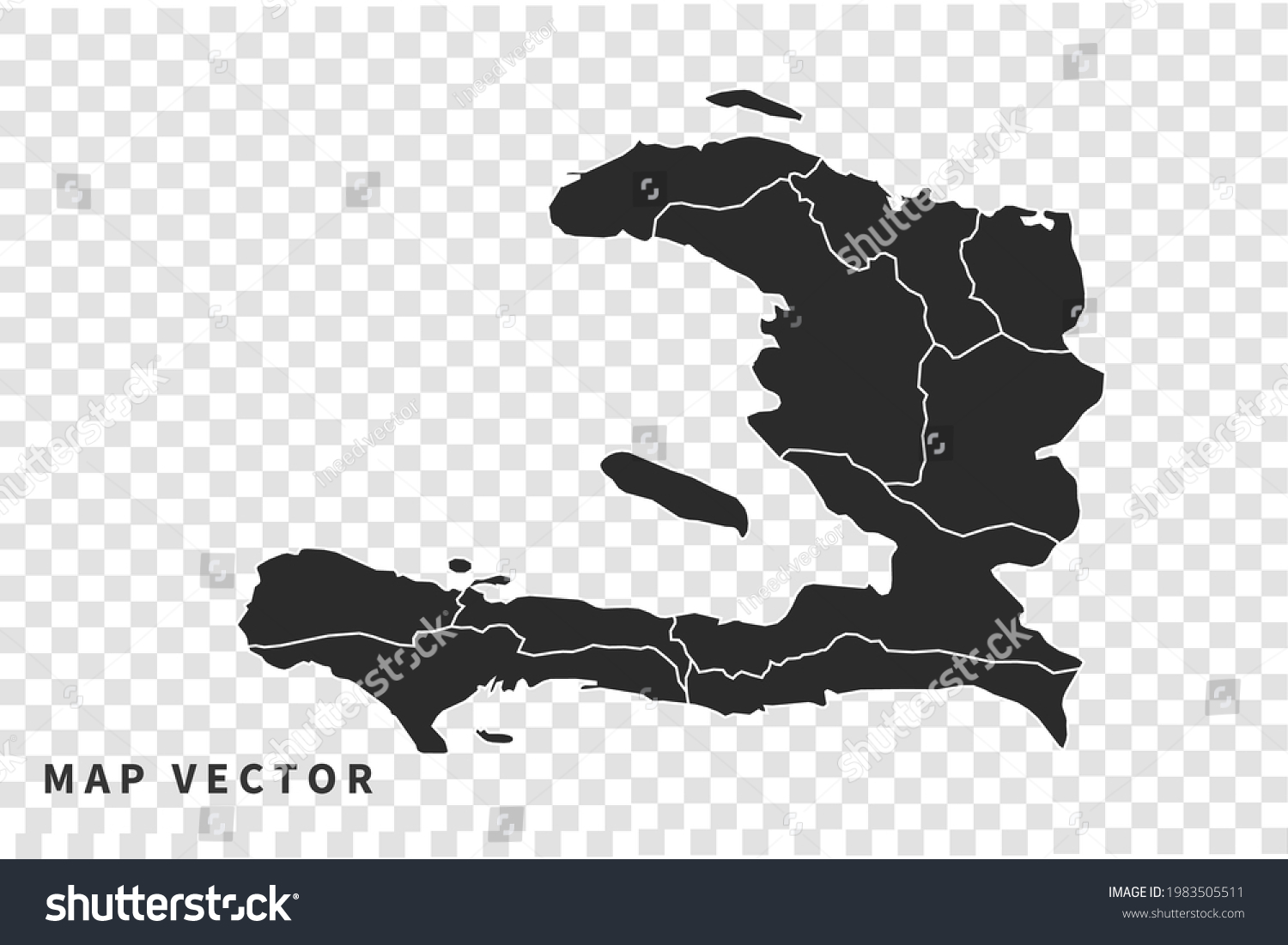 Haiti Map Vector Isolated On Transparent Stock Vector (Royalty Free ...