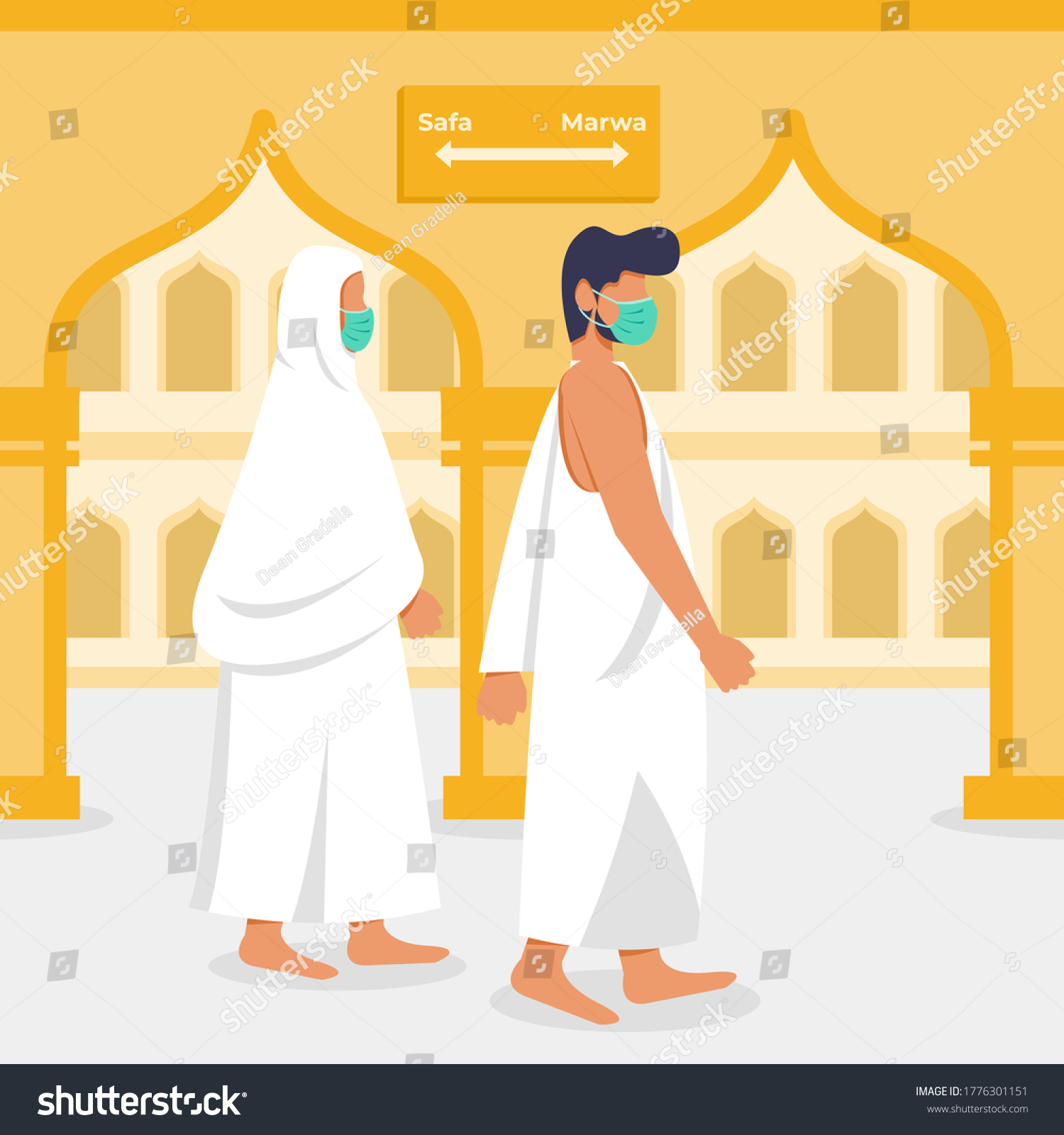 Hajj Umrah Islamic Pilgrimage Ritual Guide Stock Vector (Royalty Free ...