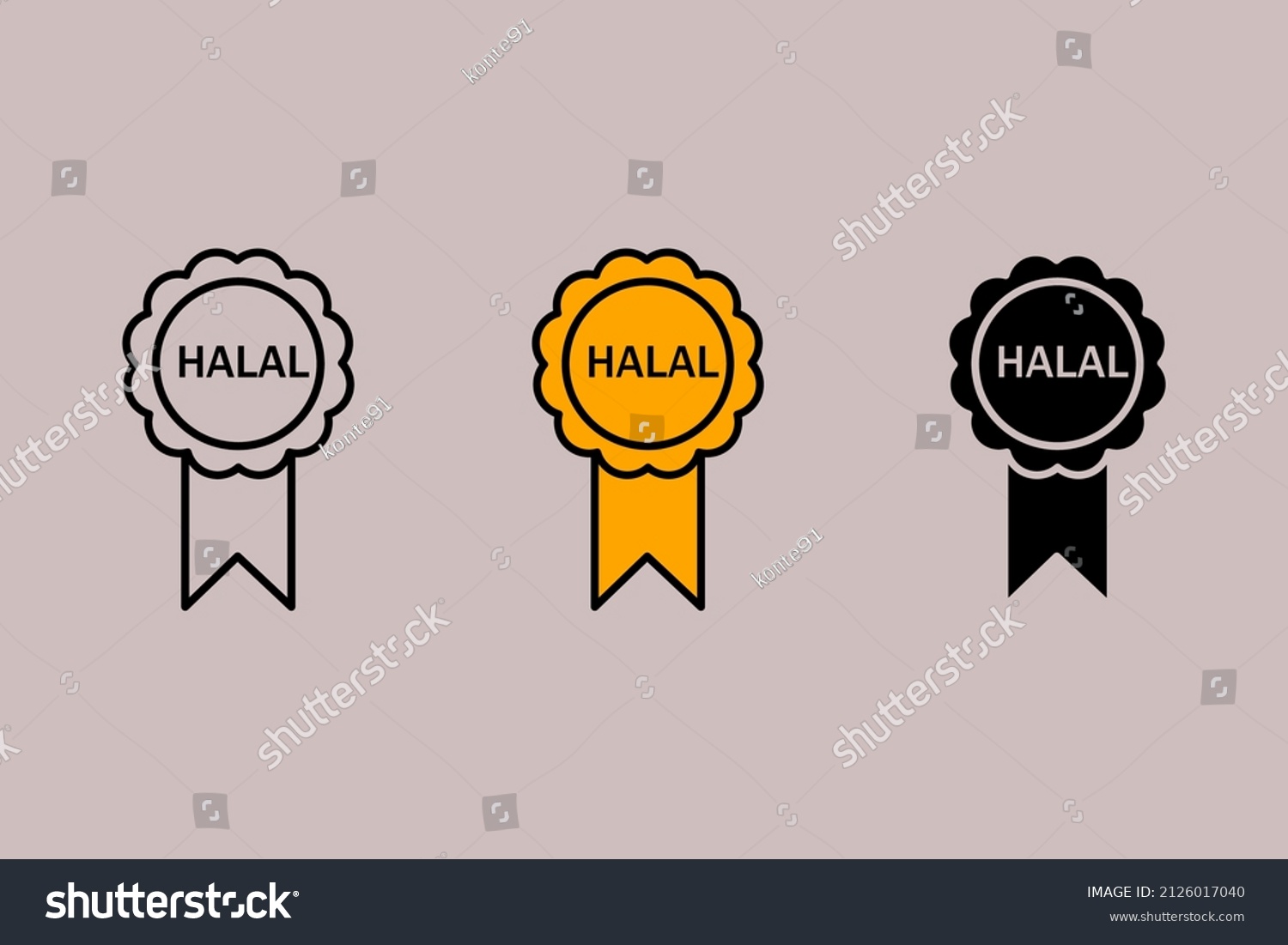 Halal Icons Symbol Vector Elements Infographic Stock Vector (Royalty ...