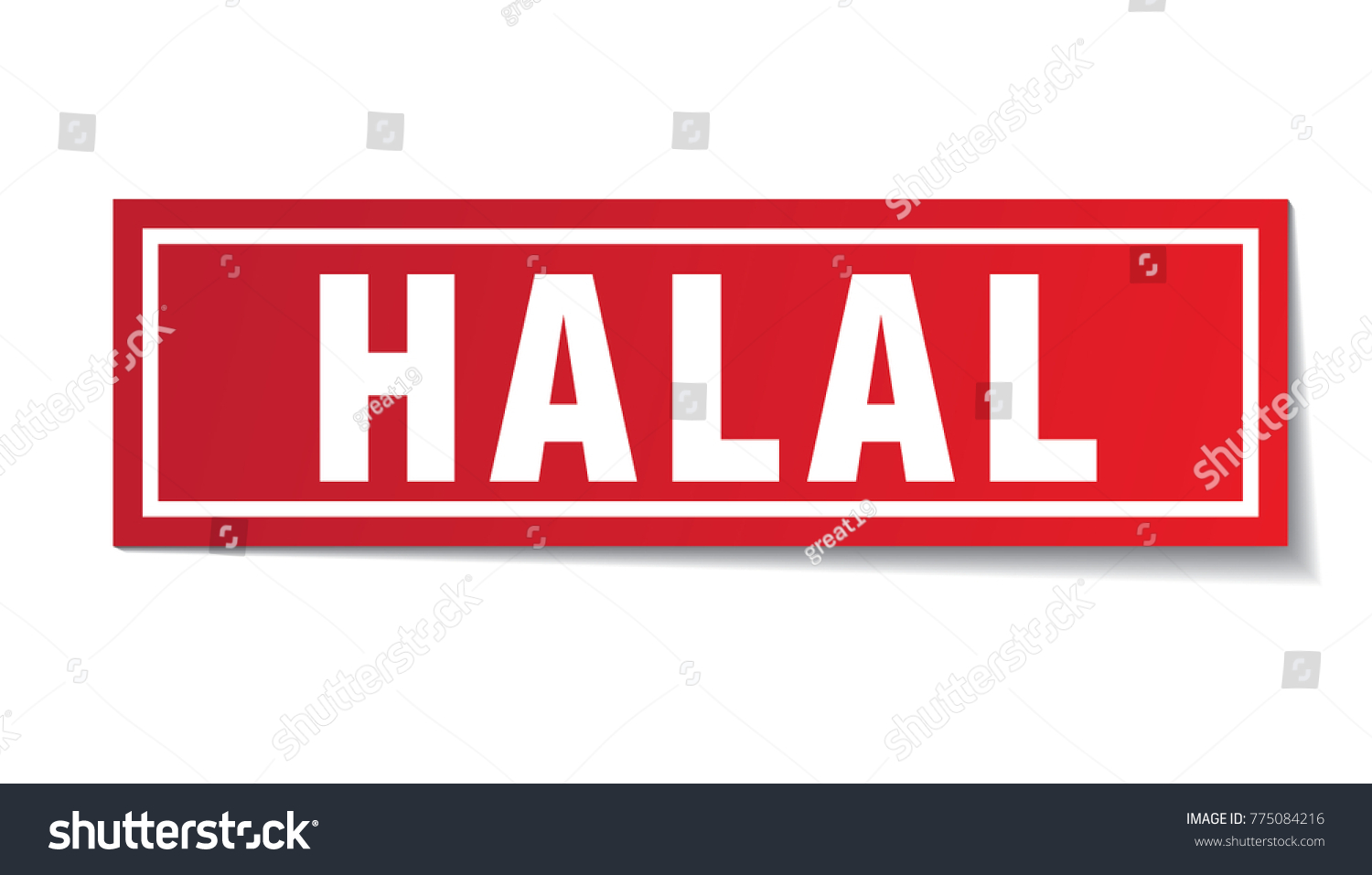 Halal Label Tag Mark Sign Stock Vector (Royalty Free) 775084216