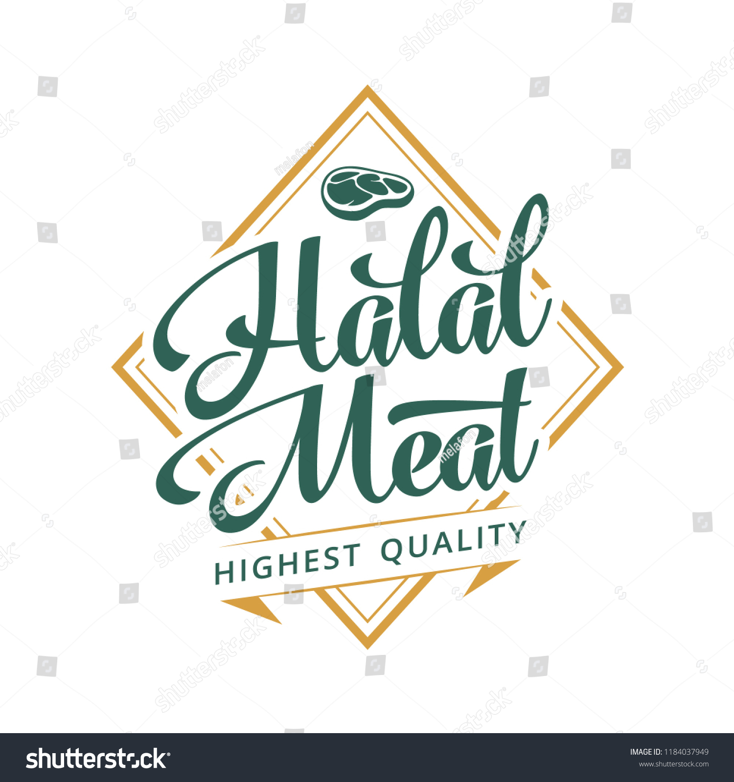 Halal Meat Logo Design Vector Stock Vector (Royalty Free) 1184037949 ...