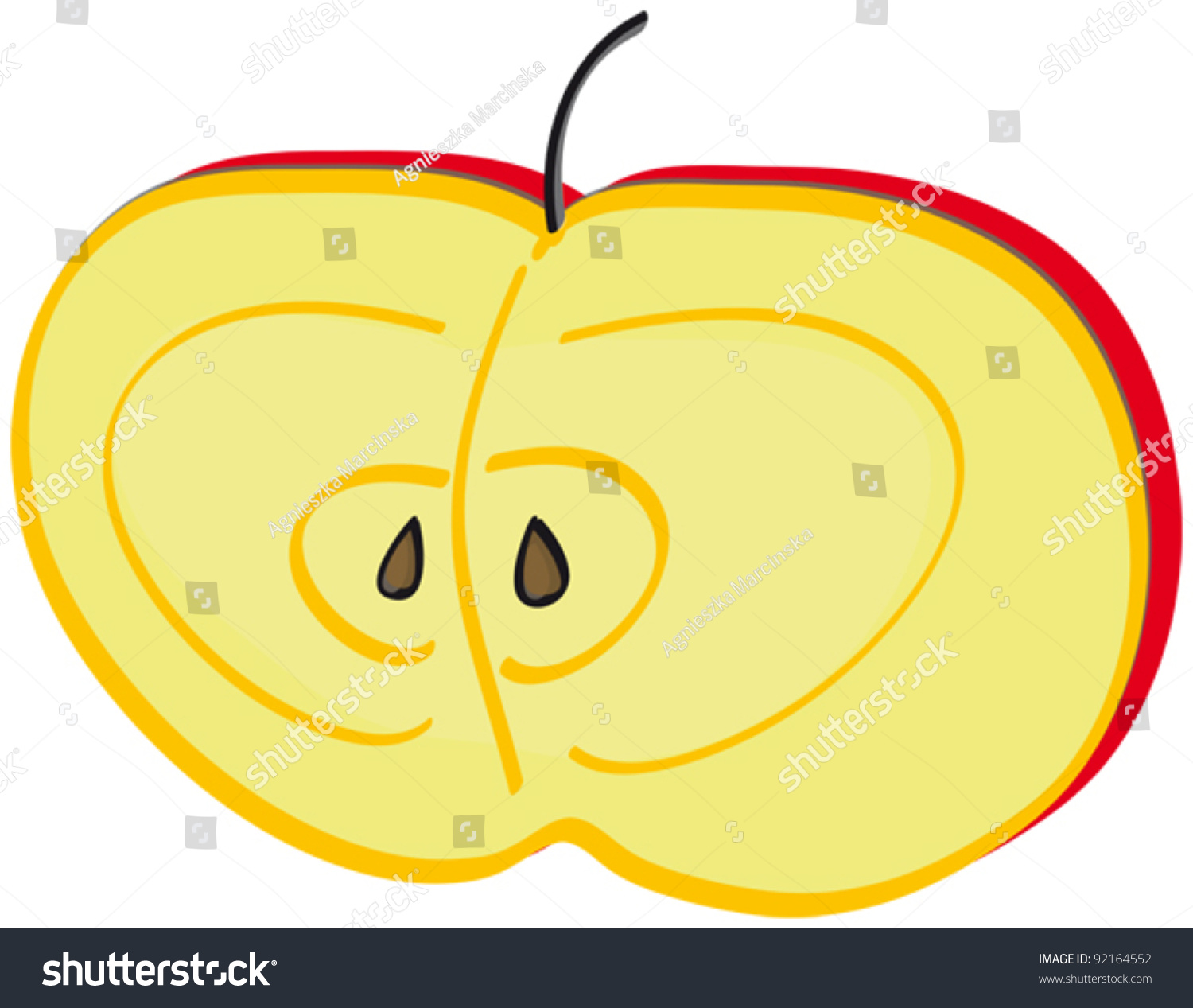 Half Apple Vector Clip Art - 92164552 : Shutterstock