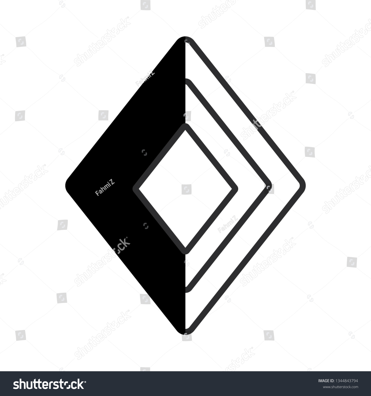 Half Black Diamond Shape Vector Logo Stock Vector (Royalty Free ...