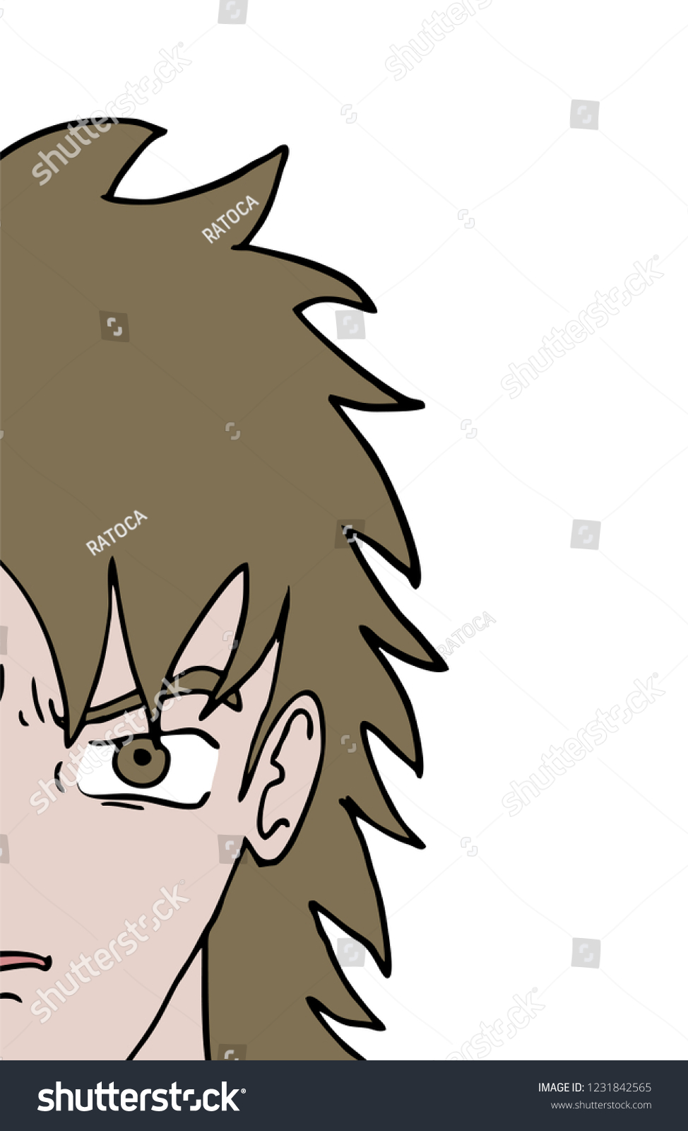 Half Cartoon Face Stock Vector (Royalty Free) 1231842565 | Shutterstock