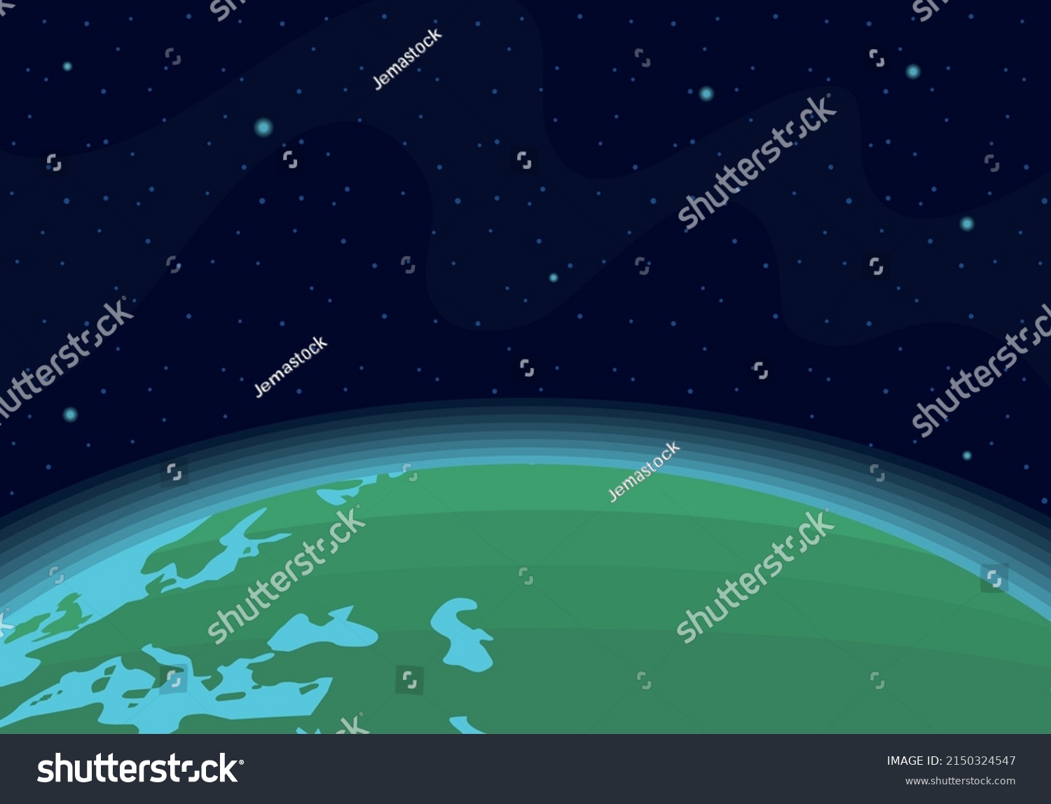Half Earth Planet Space Scene Stock Vector (Royalty Free) 2150324547 ...
