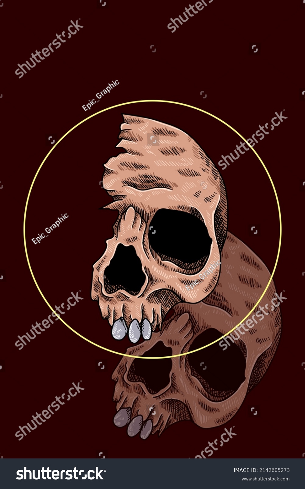 Half Head Skull Vector Illustration Stock Vector (Royalty Free ...