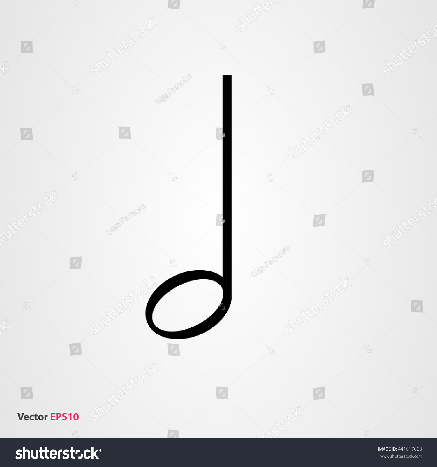 Half Music Note Vector Icon Stock Vector (Royalty Free) 441617668