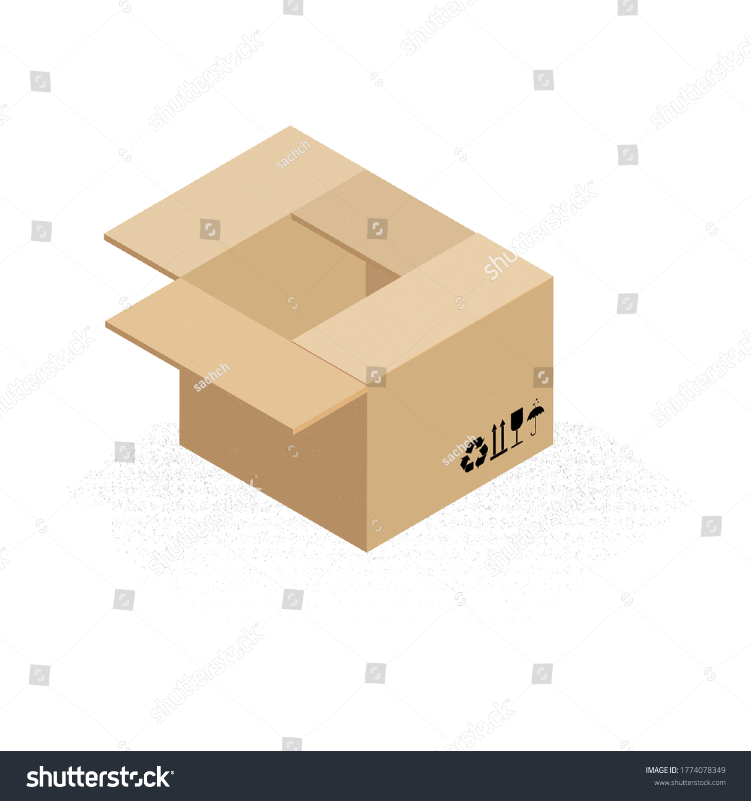 fondo vectorial de caja isométrica abierta: vector de stock (libre de ...