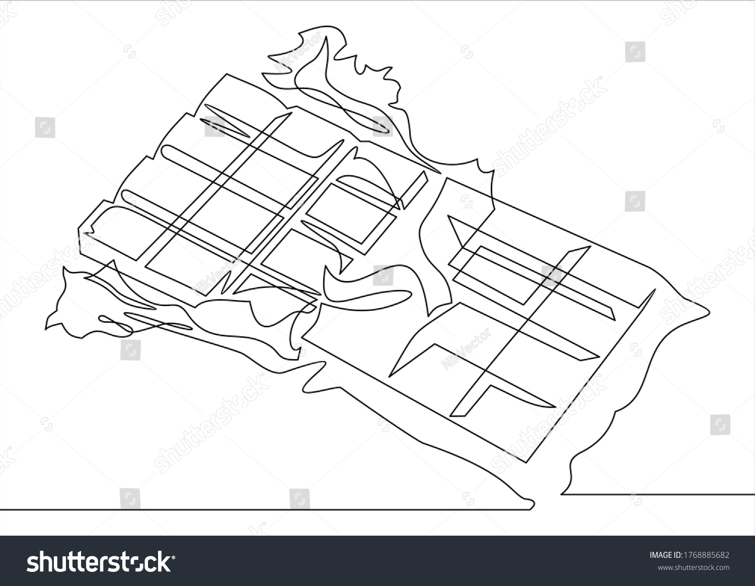 Half Opened Chocolate Bar Hand Drawn Stock Vector (Royalty Free) 1768885682