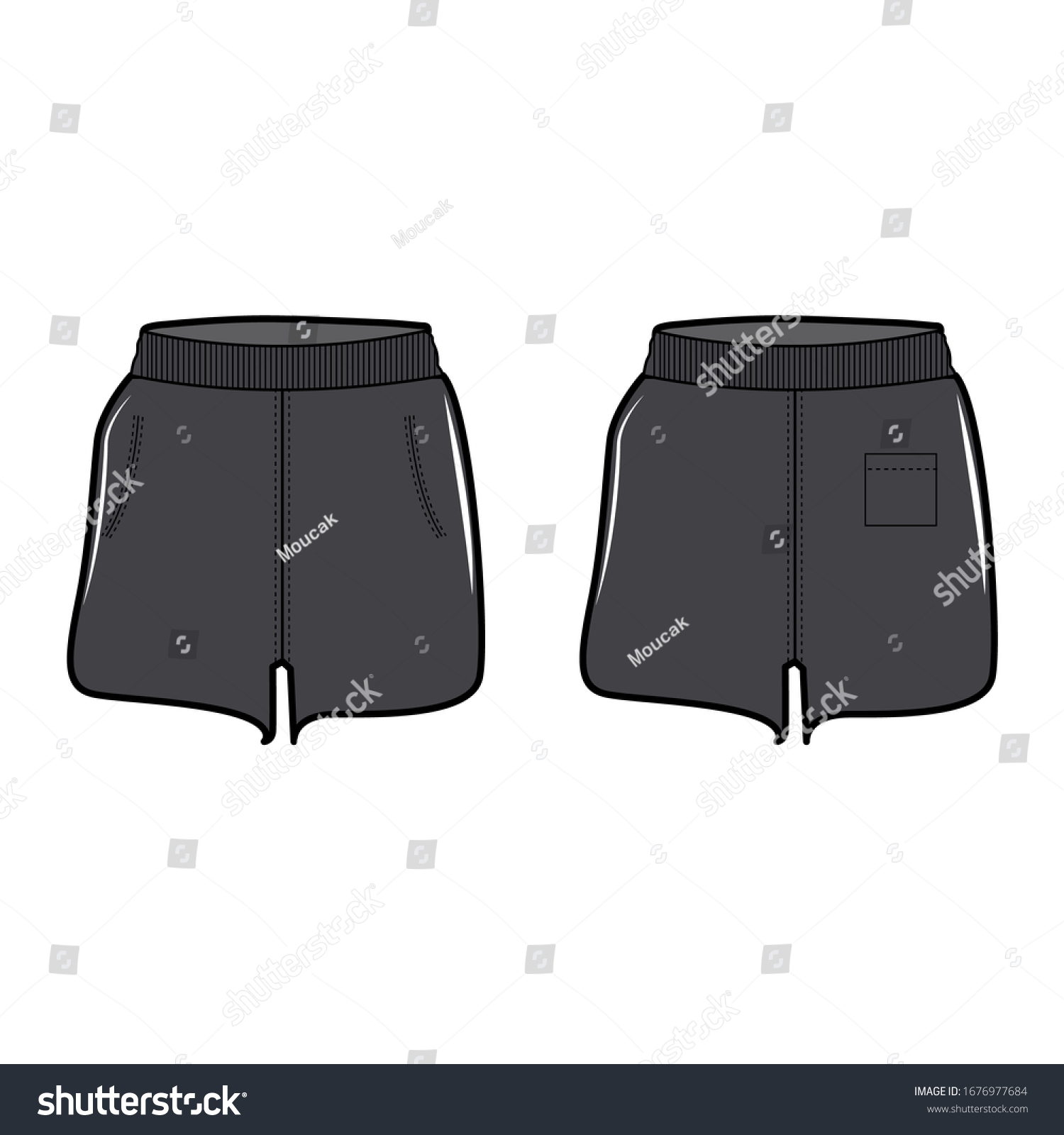 Half Pant Vector Tech Pack Template Stock Vector (Royalty Free) 1676977684