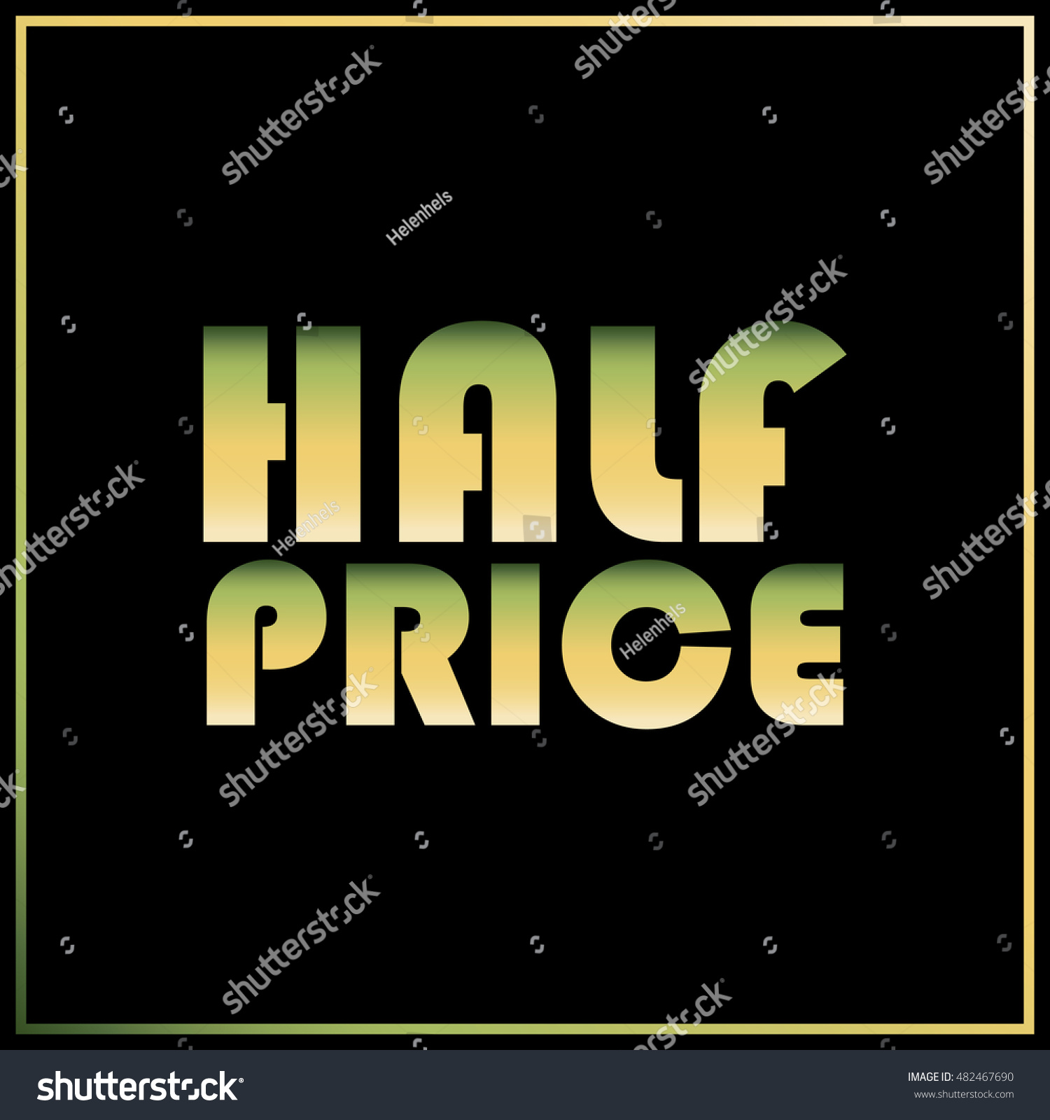 Half Price Tag Vector Illustration Stock Vector (Royalty Free) 482467690
