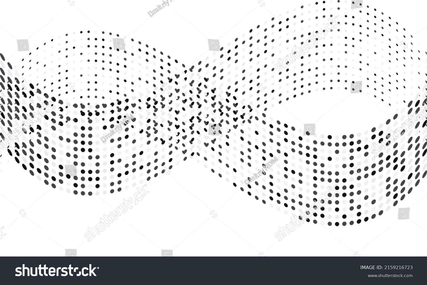 Halftone Abstract Dotted Wave Background Twisted Stock Vector (Royalty ...