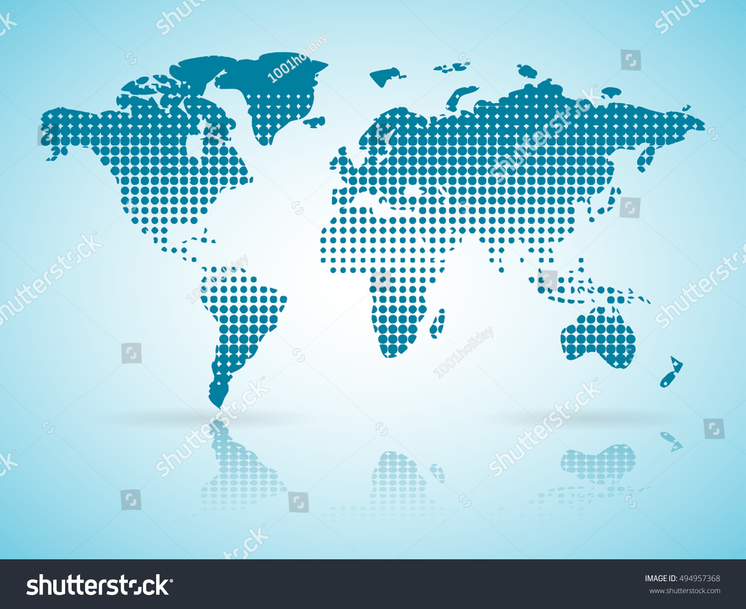 Halftone Blue Earth Map Reflection Vector 库存矢量图（免版税）494957368 ...