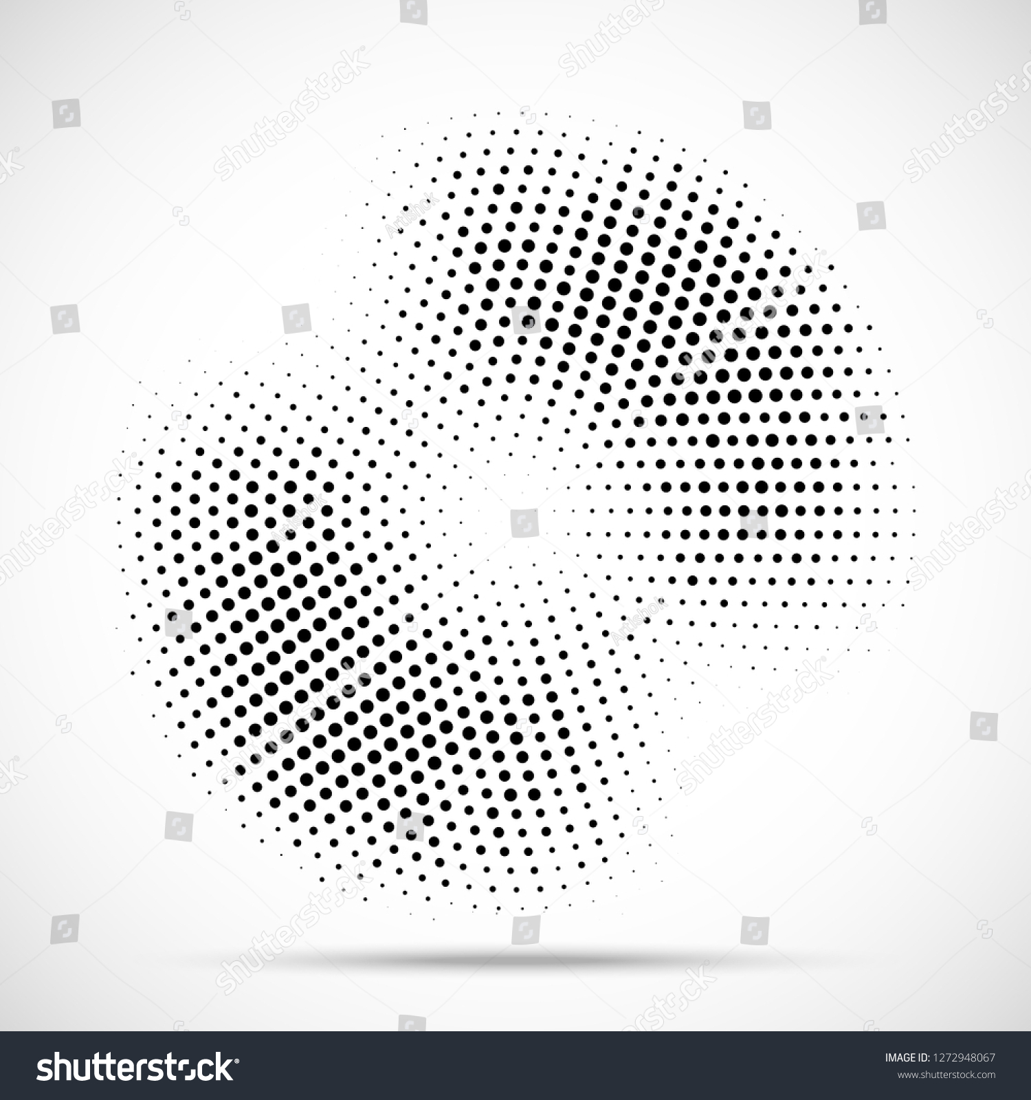 Halftone Circle Frame Dotted Background Round Stock Vector (Royalty ...