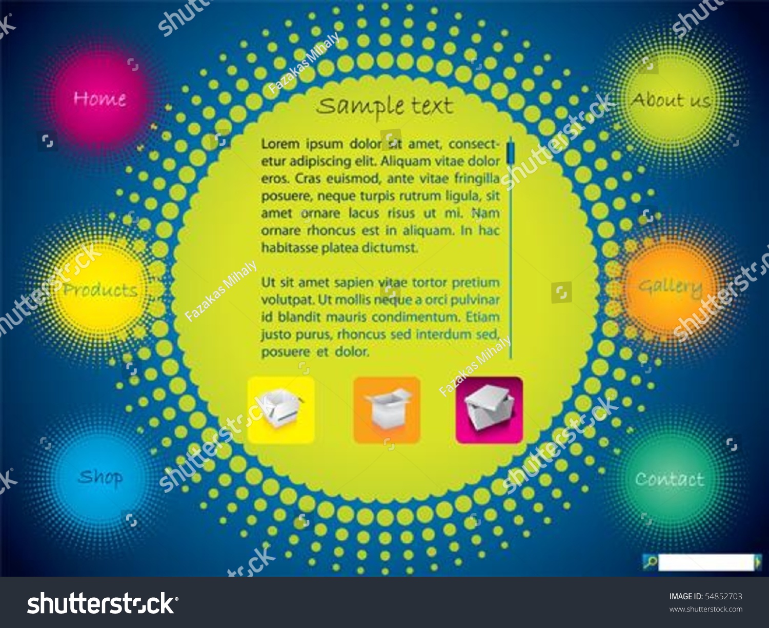 Halftone Design Website Template Design Stock Vector (Royalty Free ...