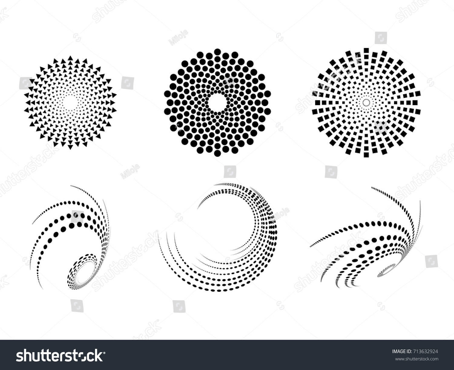 Halftone Dots Circle Form Round Logo Stock Vector (Royalty Free) 713632924