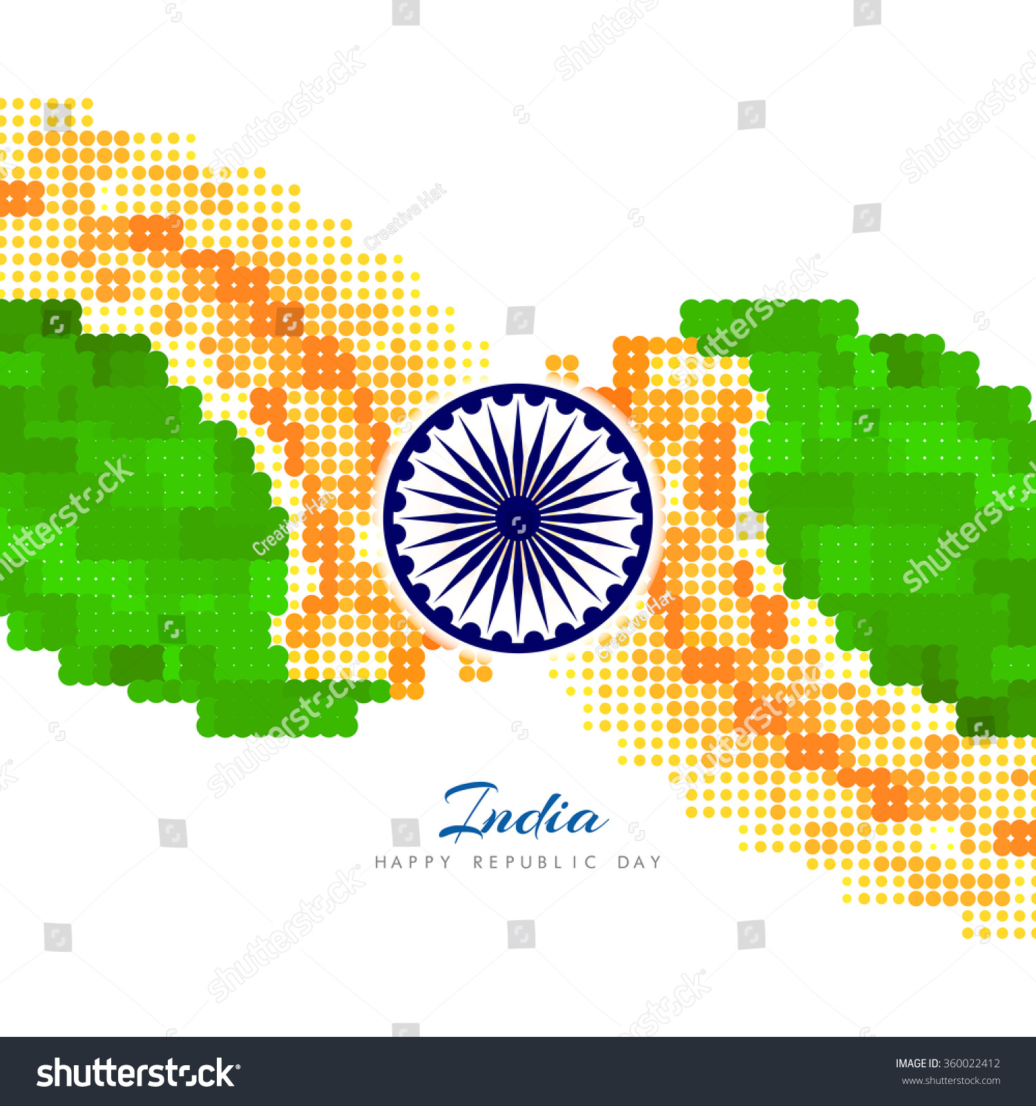 Halftone Pattern Tricolor Indian Flag Design Stock Vector (Royalty Free ...