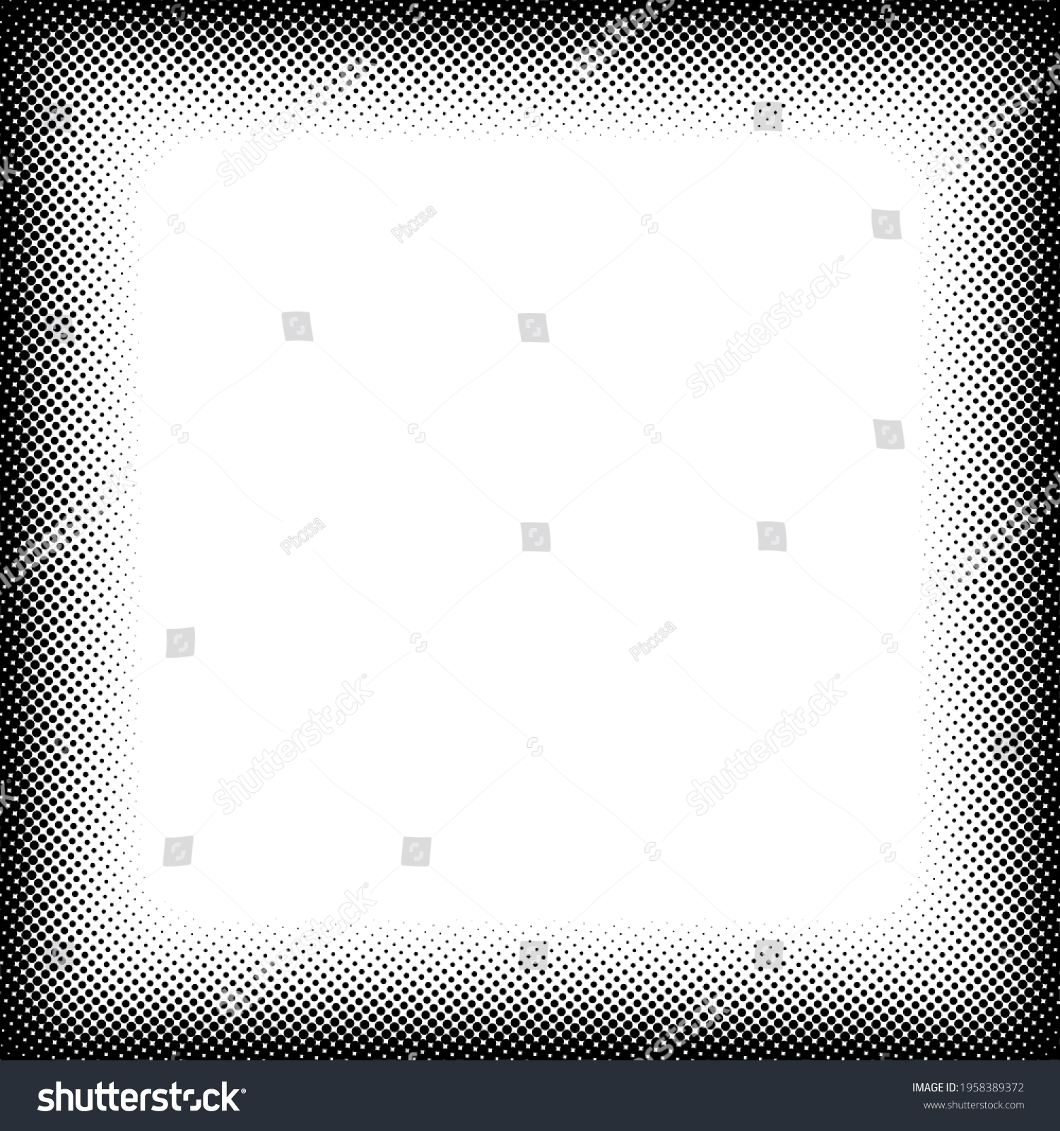Halftone Screentone Square Border Frame Design: vetor stock (livre de ...