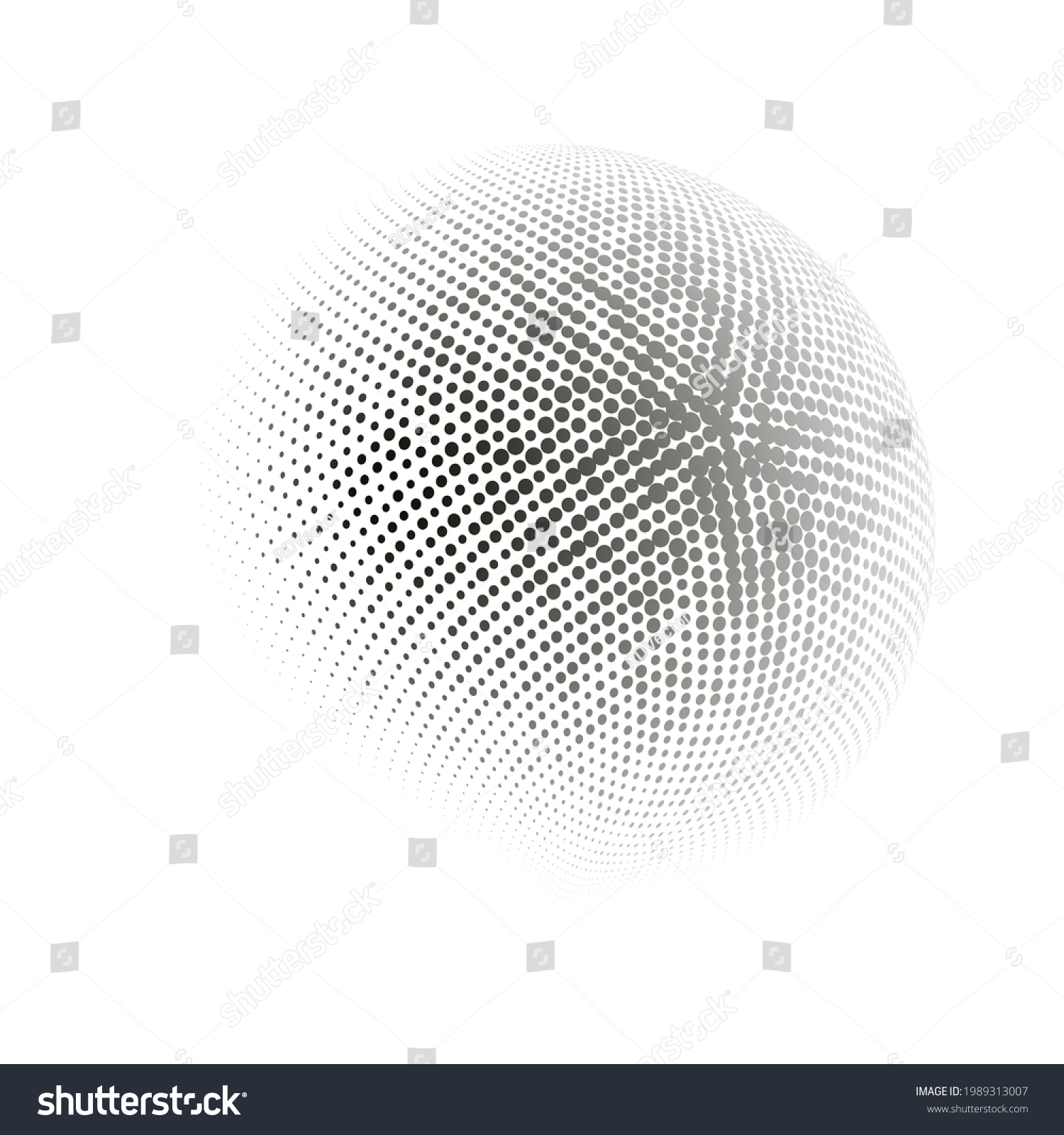 Halftone Sphere Dotted Vector Illustration Circle Stock Vector (Royalty ...