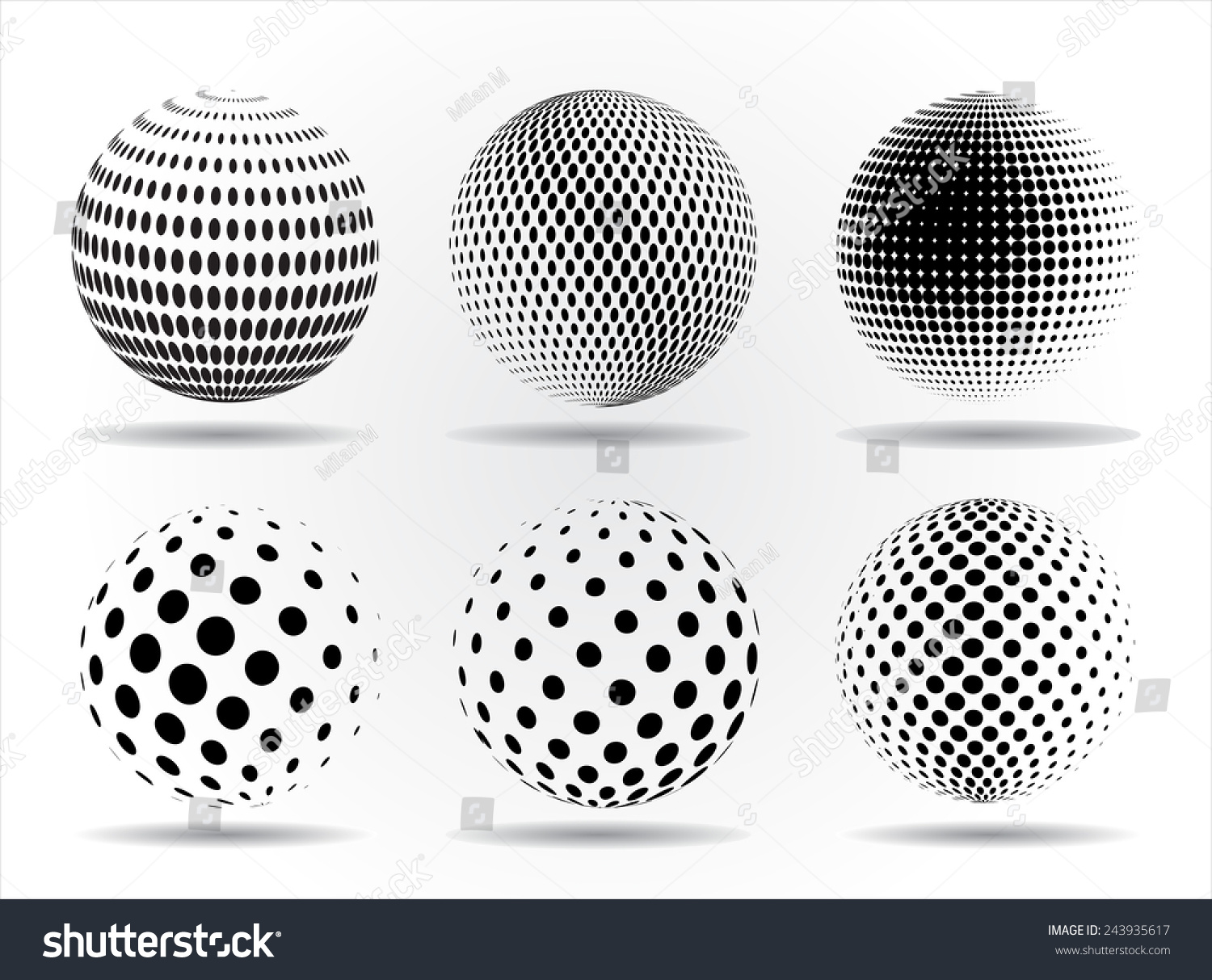 Halftone Spherehalftone Vector Design Elementabstract Round Stock ...