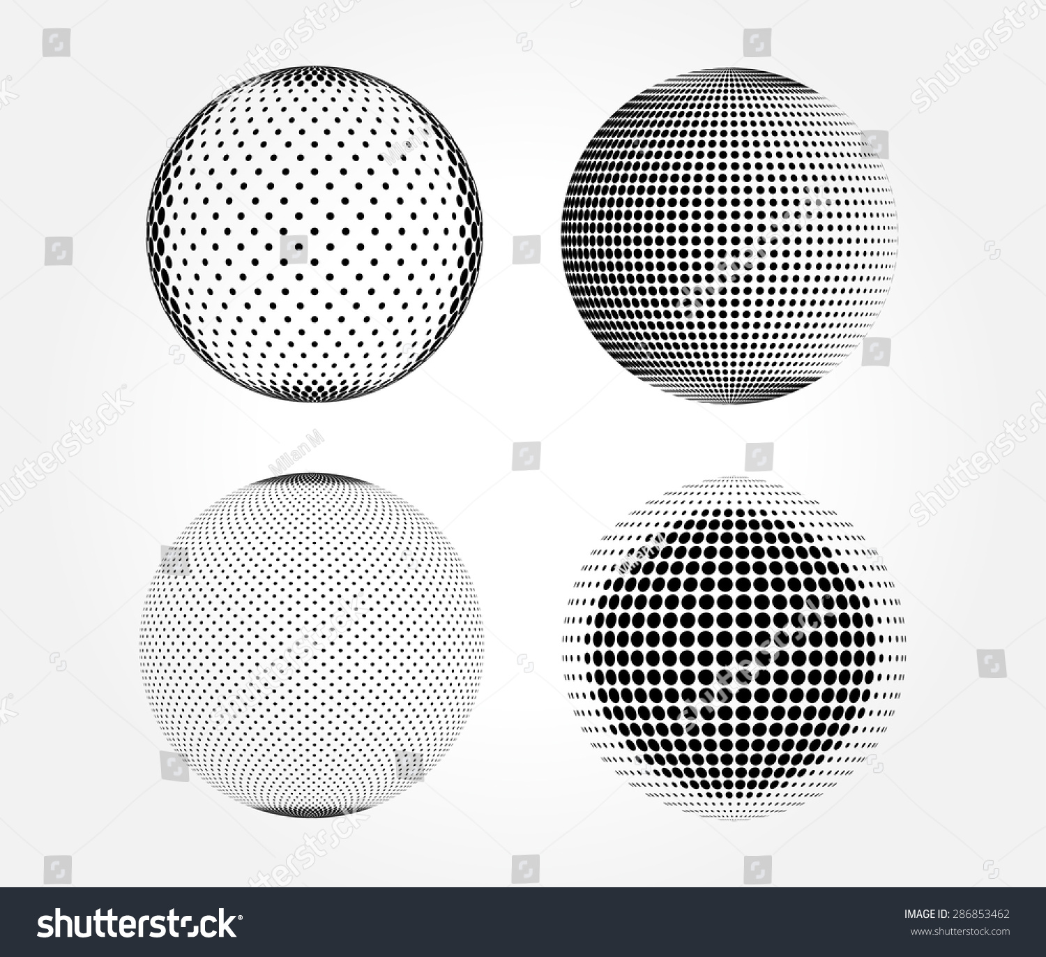 Halftone Spherehalftone Vector Design Elementabstract Round Stock ...