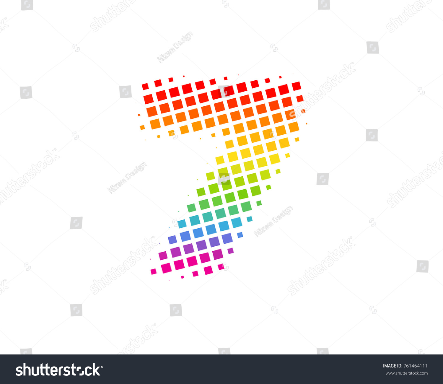 Halftone Square Number 7 Icon Logo Stock Vector (Royalty Free ...