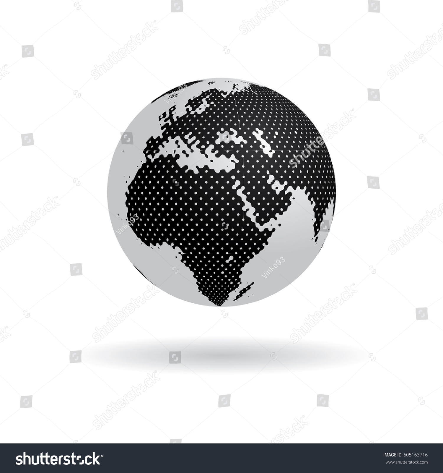 Halftone World Globe Vector Illustration Stock Vector (Royalty Free ...