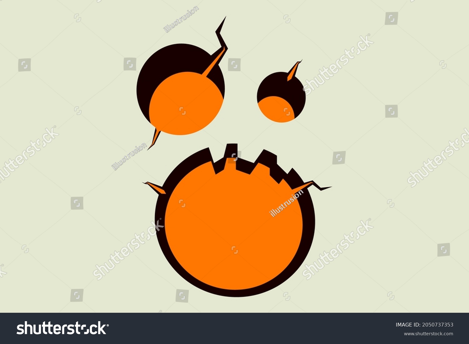 Halloween Emoji Cracked Characters Illustrations Stock Vector (Royalty ...