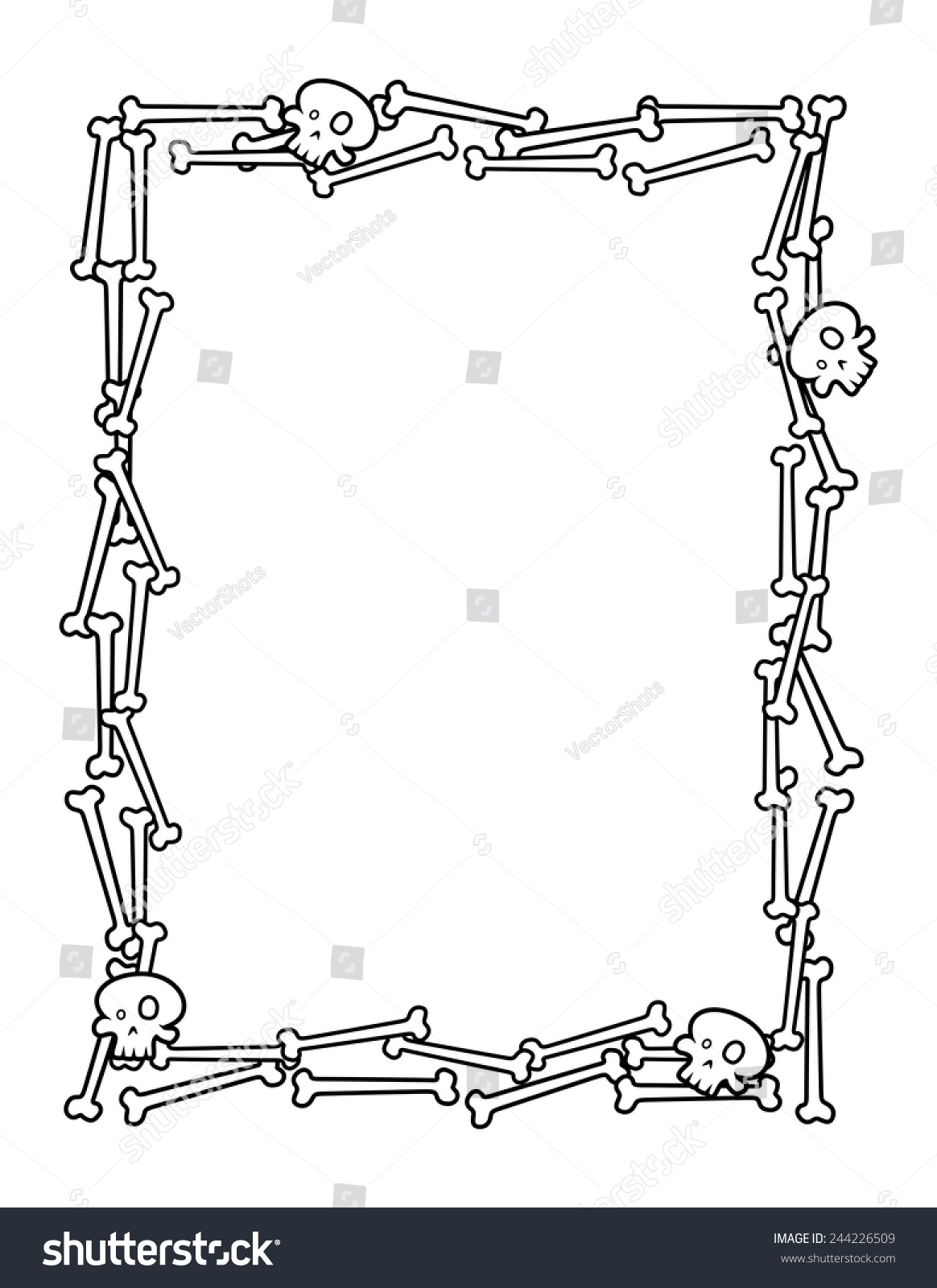 Halloween Frame Made Bones Stock Vector 244226509 - Shutterstock