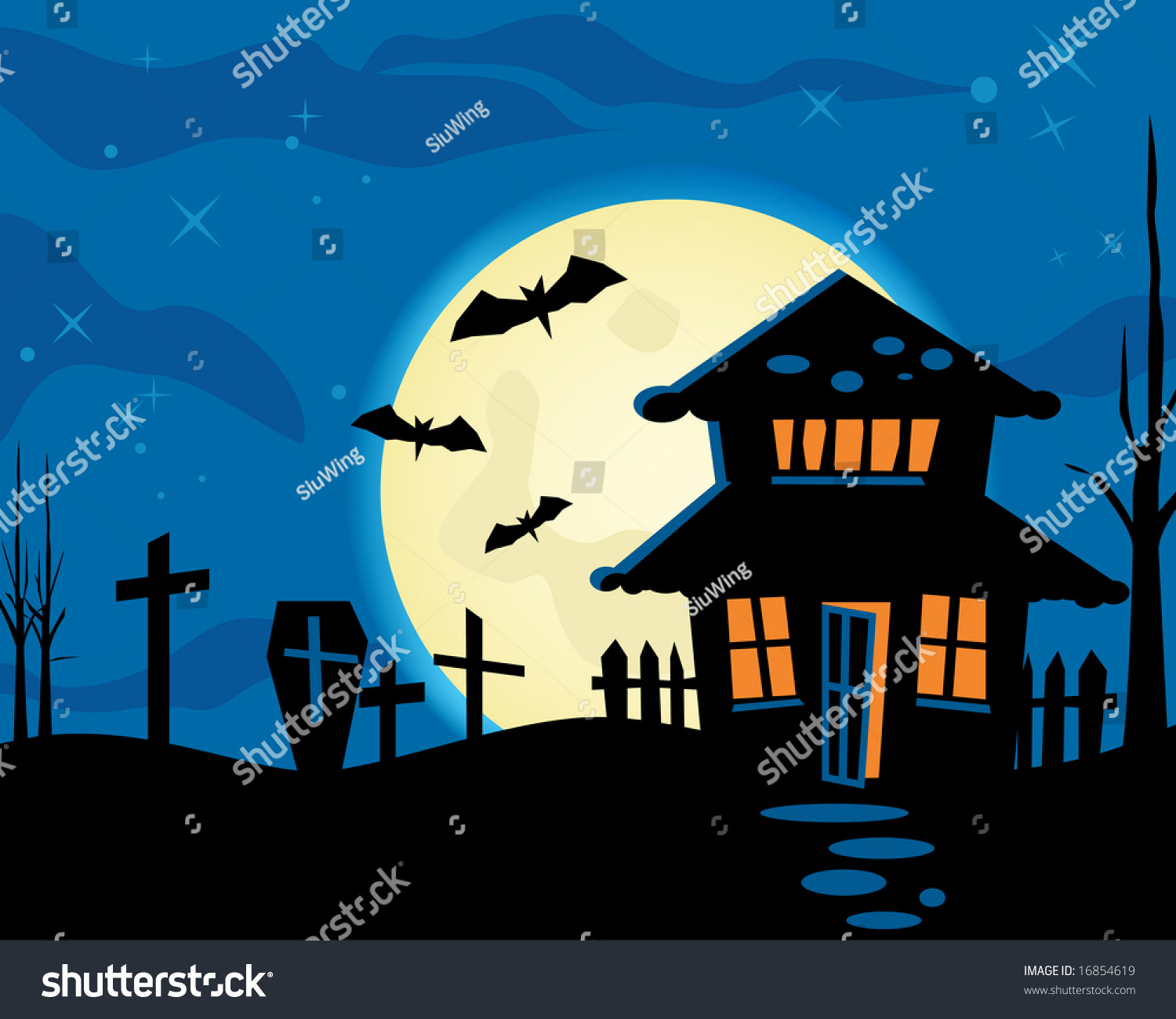 Halloween Night Theme Stock Vector (Royalty Free) 16854619 | Shutterstock