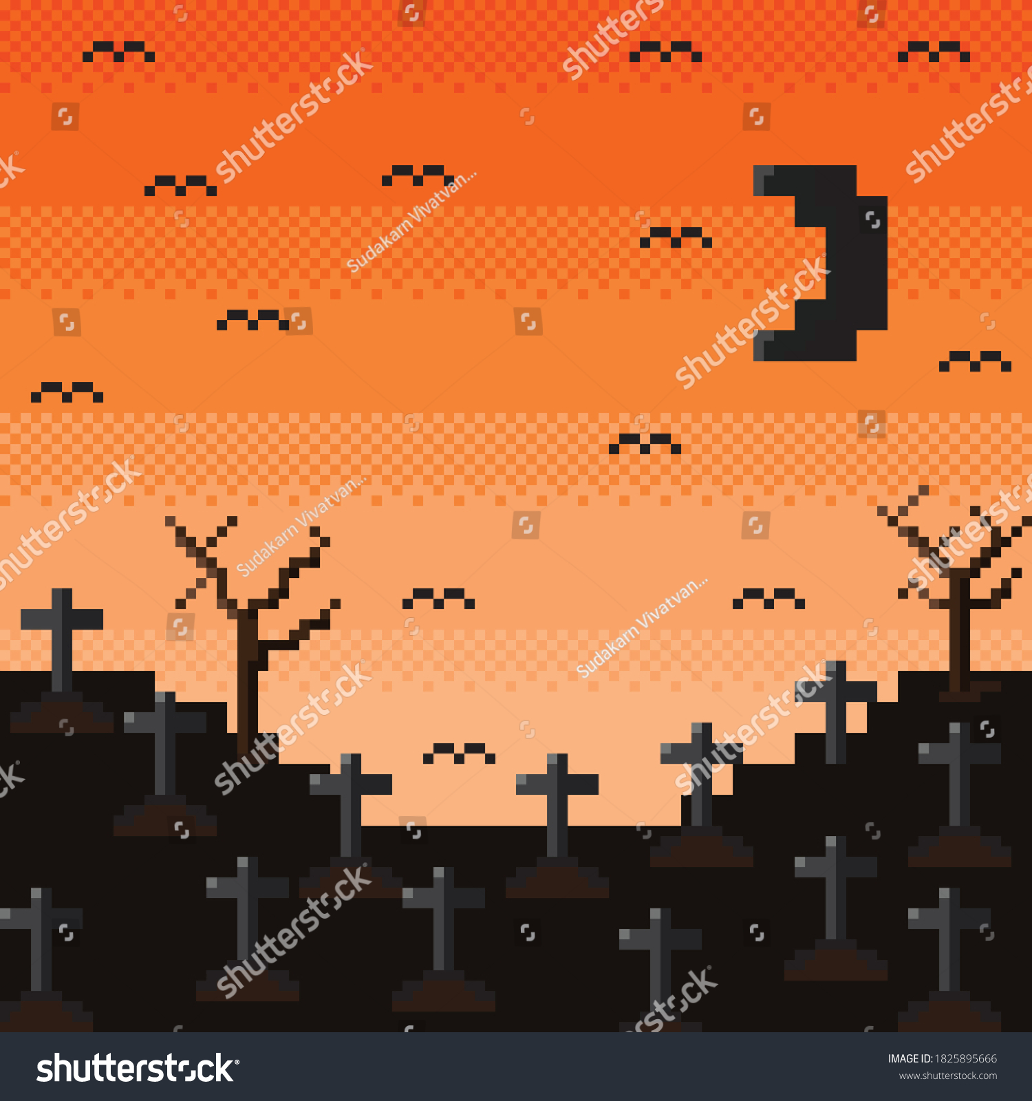 Halloween Pixel Art Vector Picture Stock Vector (Royalty Free ...