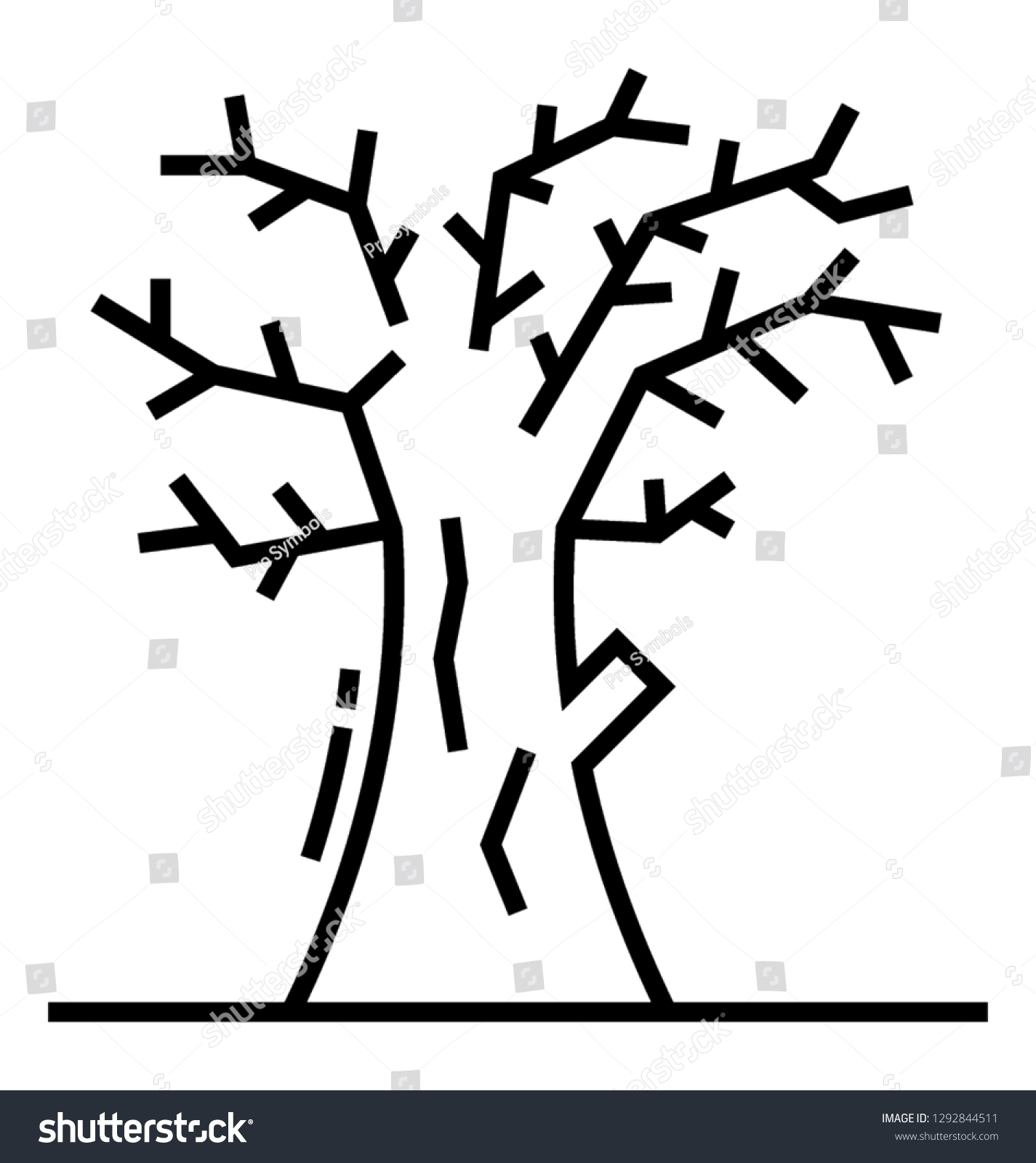 Halloween Tree Known Ghost Tree Stock Vector (Royalty Free) 1292844511 ...