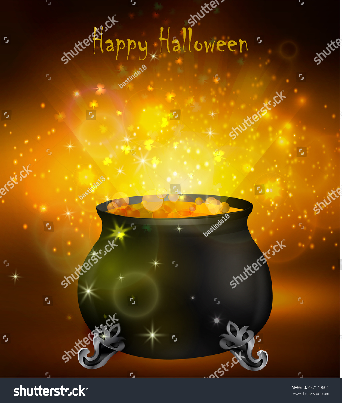 Halloween Witches Cauldron Stock Vector (Royalty Free) 487140604