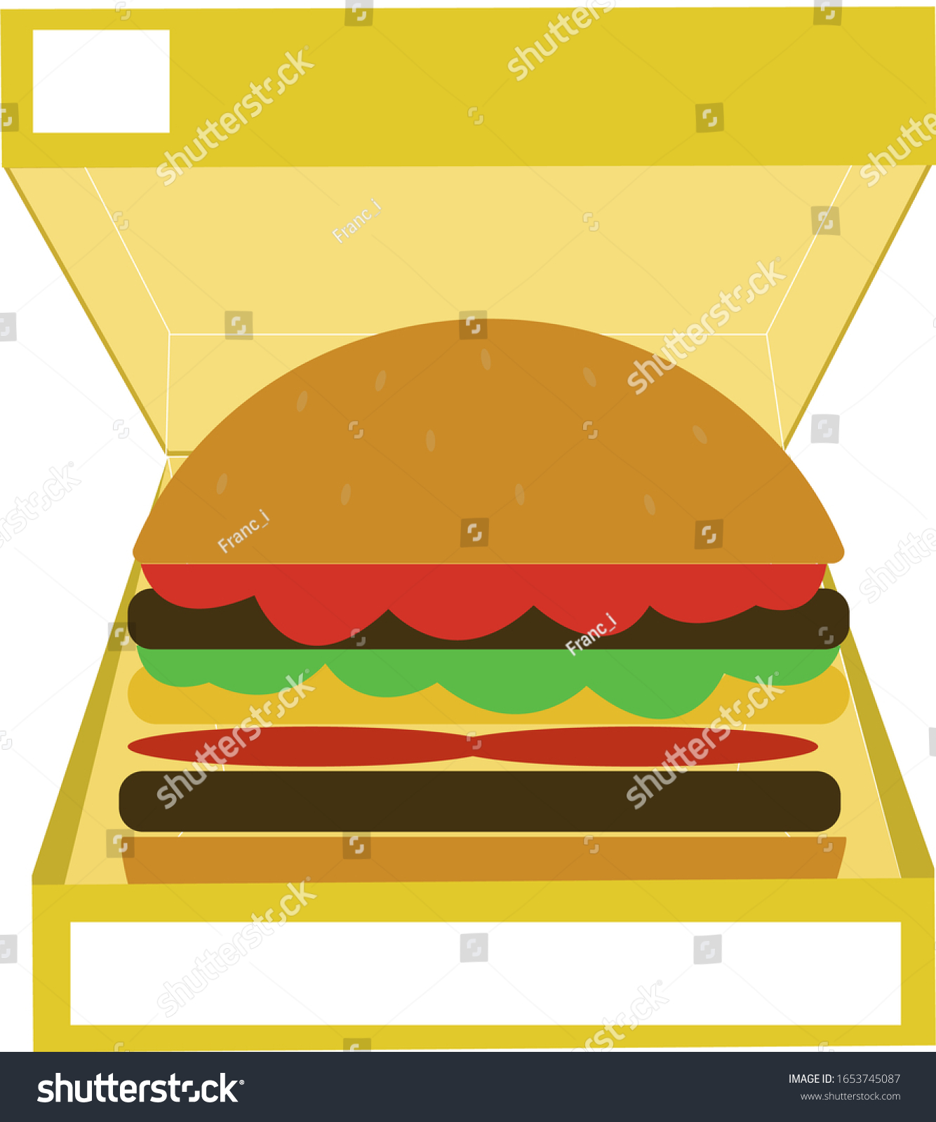 Hamburger Box Fast Food Vector Stock Vector (Royalty Free) 1653745087 ...