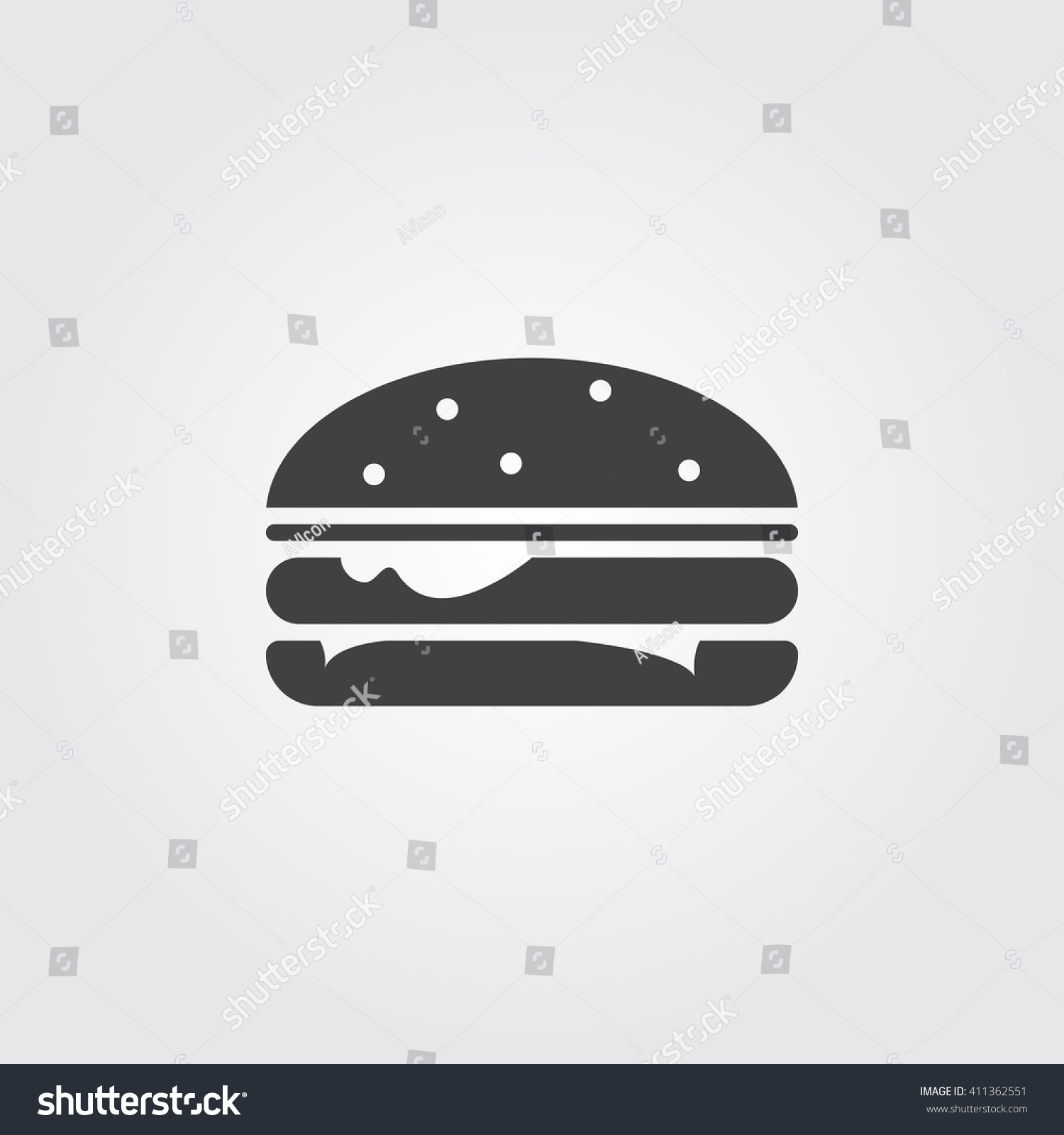 Vector de icono Hamburger, ilustración sólida,: vector de stock (libre ...
