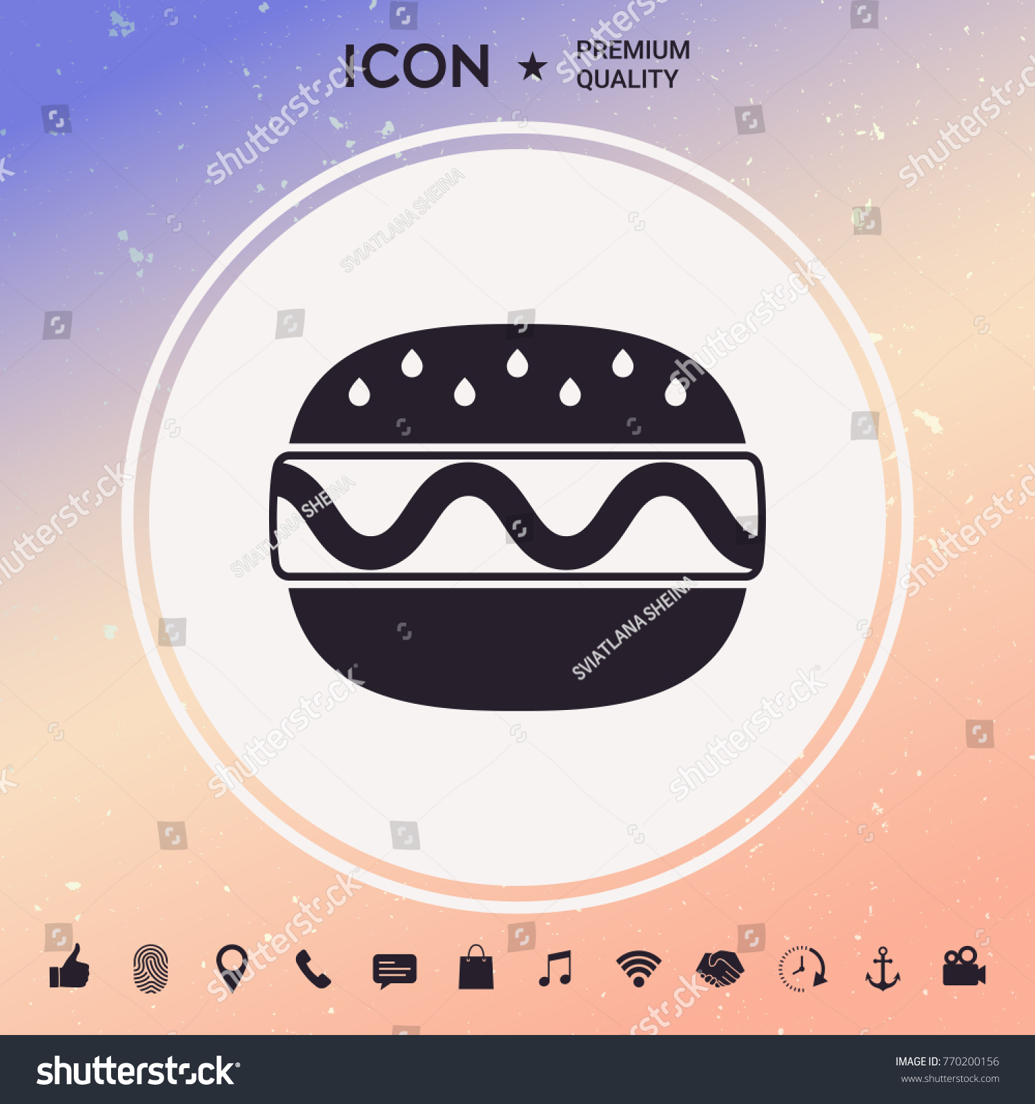 Hamburger Cheeseburger Icon Stock Vector (Royalty Free) 770200156 ...