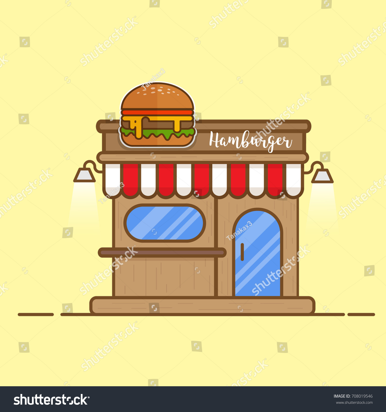 Hamburger Shop Building Vector Illustration Stock Vector (Royalty Free ...
