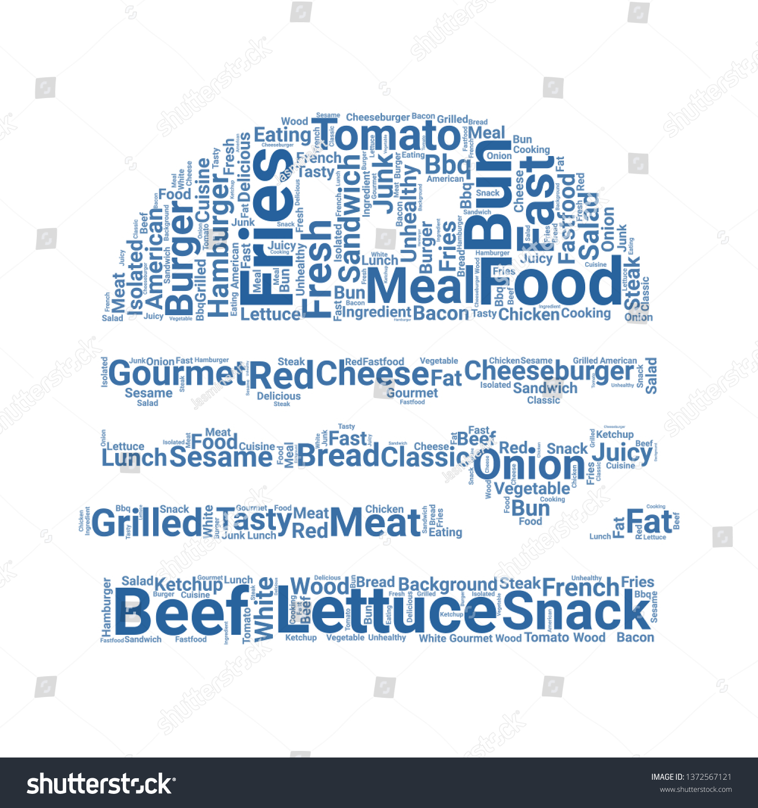 Hamburger Word Cloud Tag Cloud About Stock Vector (Royalty Free) 1372567121