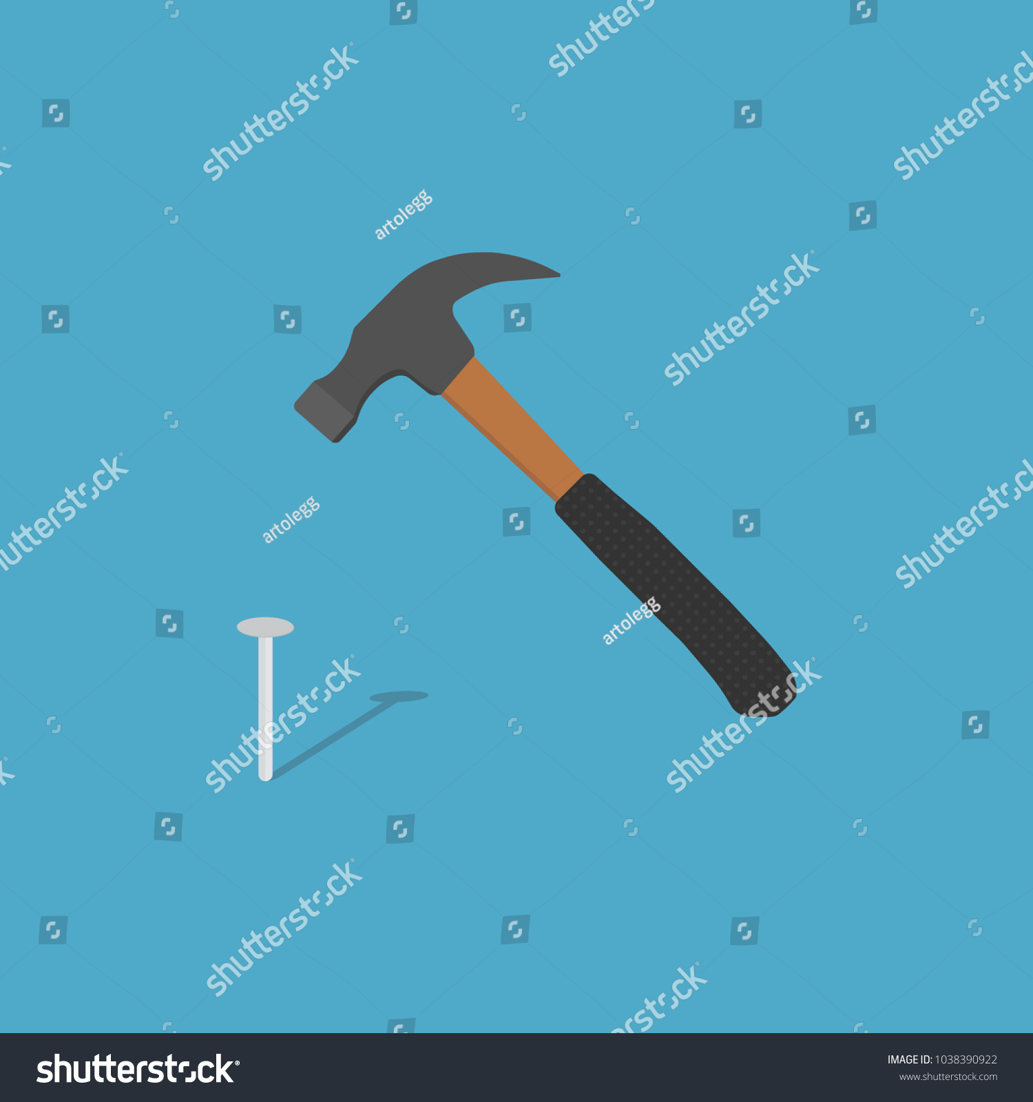 Hammer Nail Concept Vector Illustration Stock Vector (Royalty Free ...