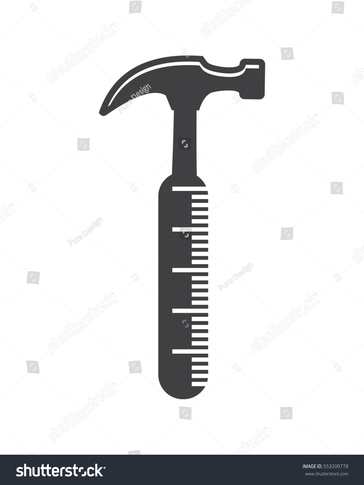 Hammer Ruler Stock Vector (Royalty Free) 553209778 | Shutterstock