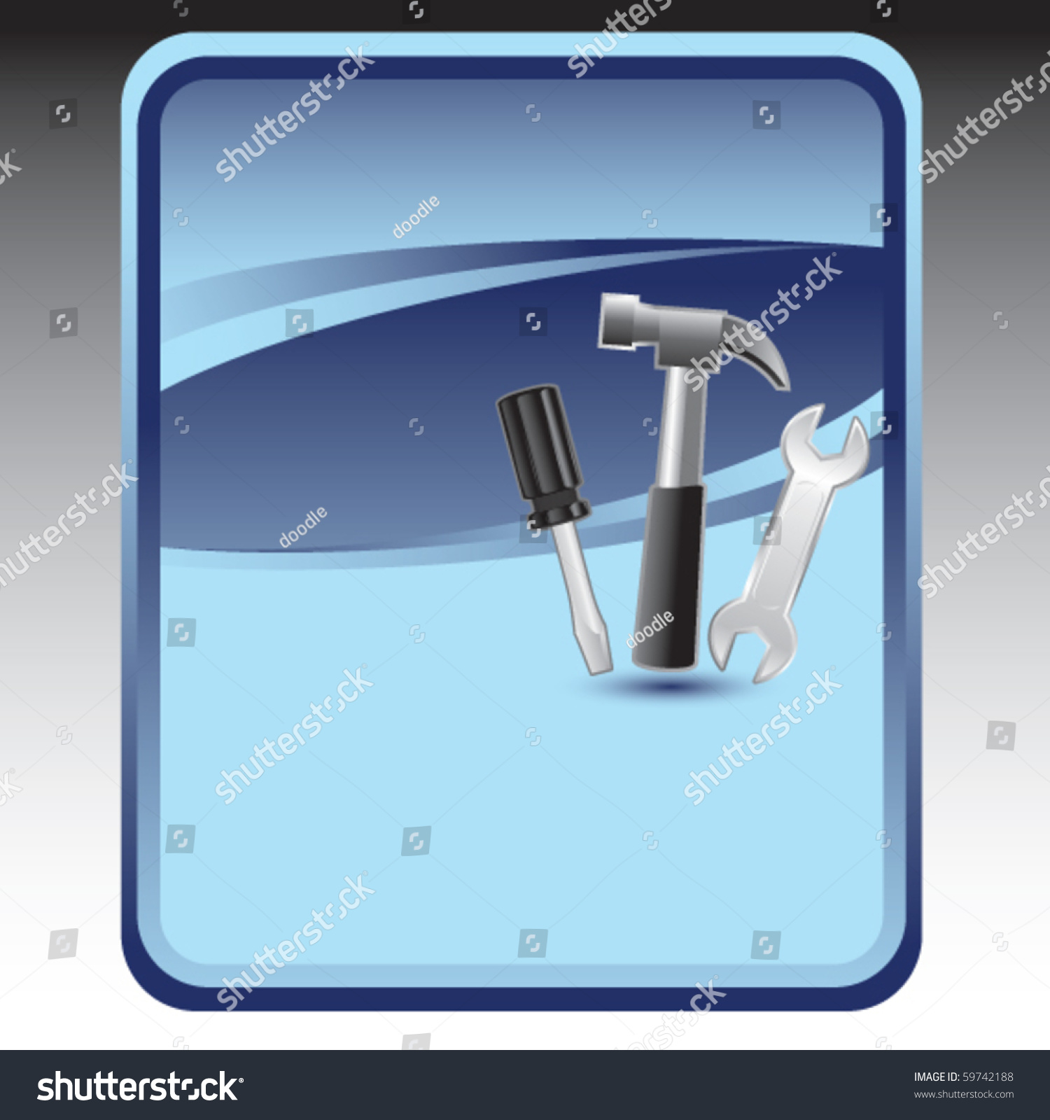 Hammer Tools Blue Background Stock Vector (Royalty Free) 59742188