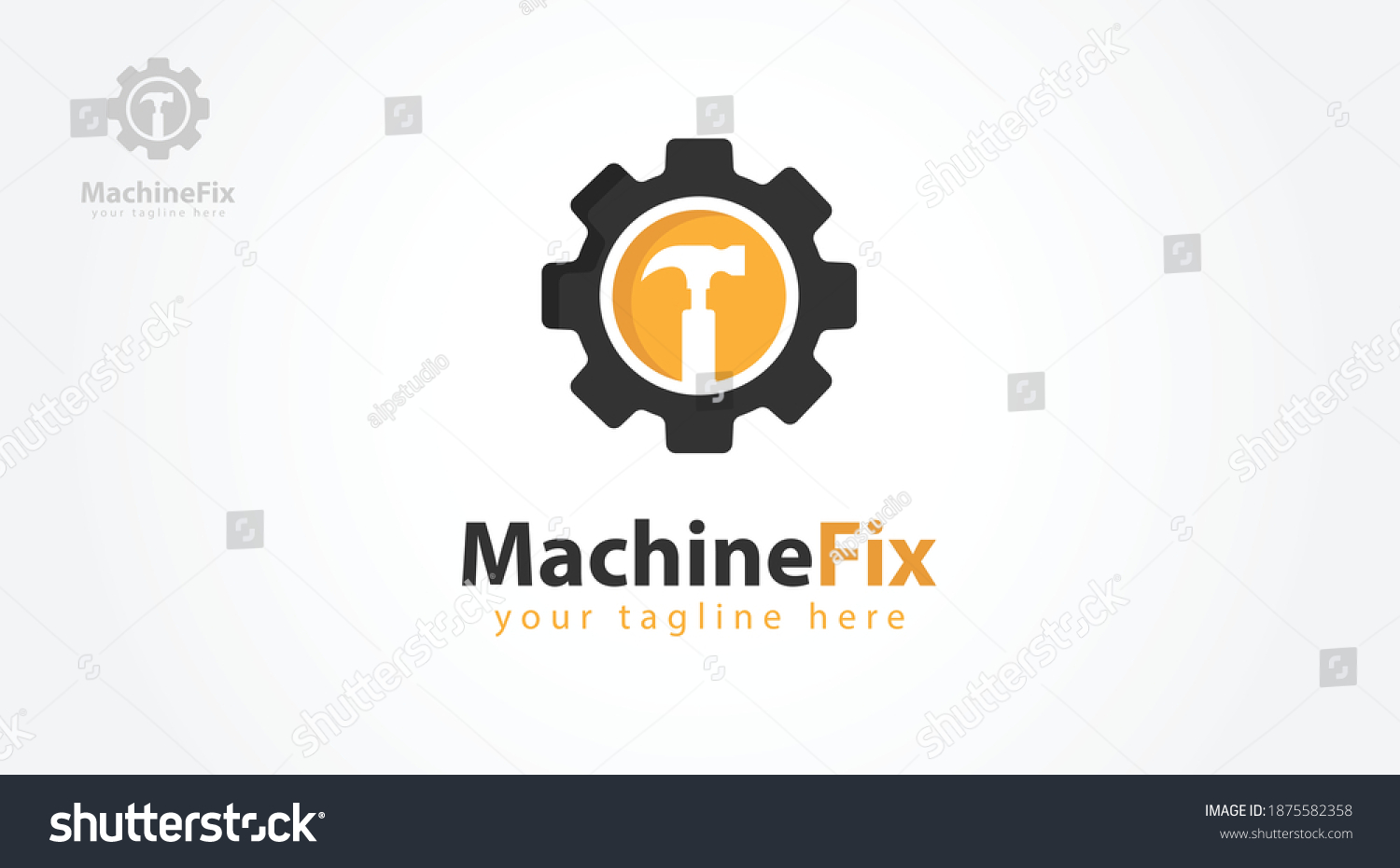 Hammer Gear Logo Template Vector Stock Vector (Royalty Free) 1875582358 ...