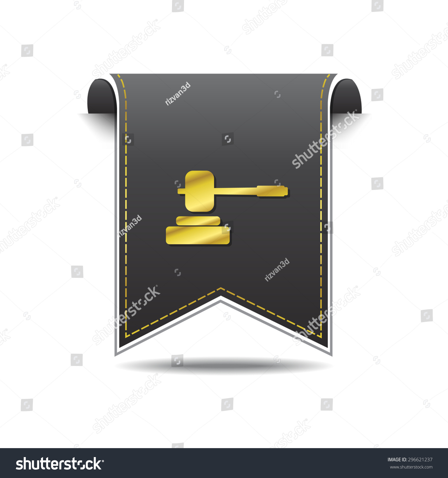 Hammer Golden Vector Icon Design Stock Vector (Royalty Free) 296621237 ...