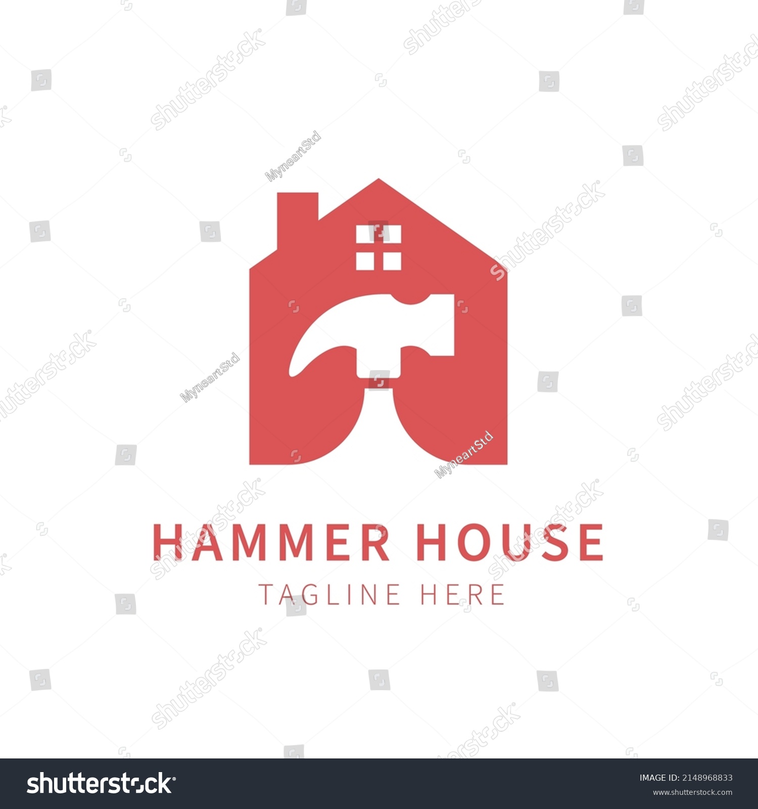 Hammer House Logo Flat Design Vector Stock Vector (Royalty Free ...